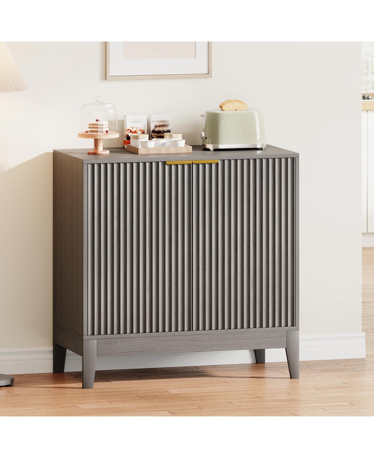 Click here for homfan Modern Fluted Sideboard Buffet Cabinet  31.... prices