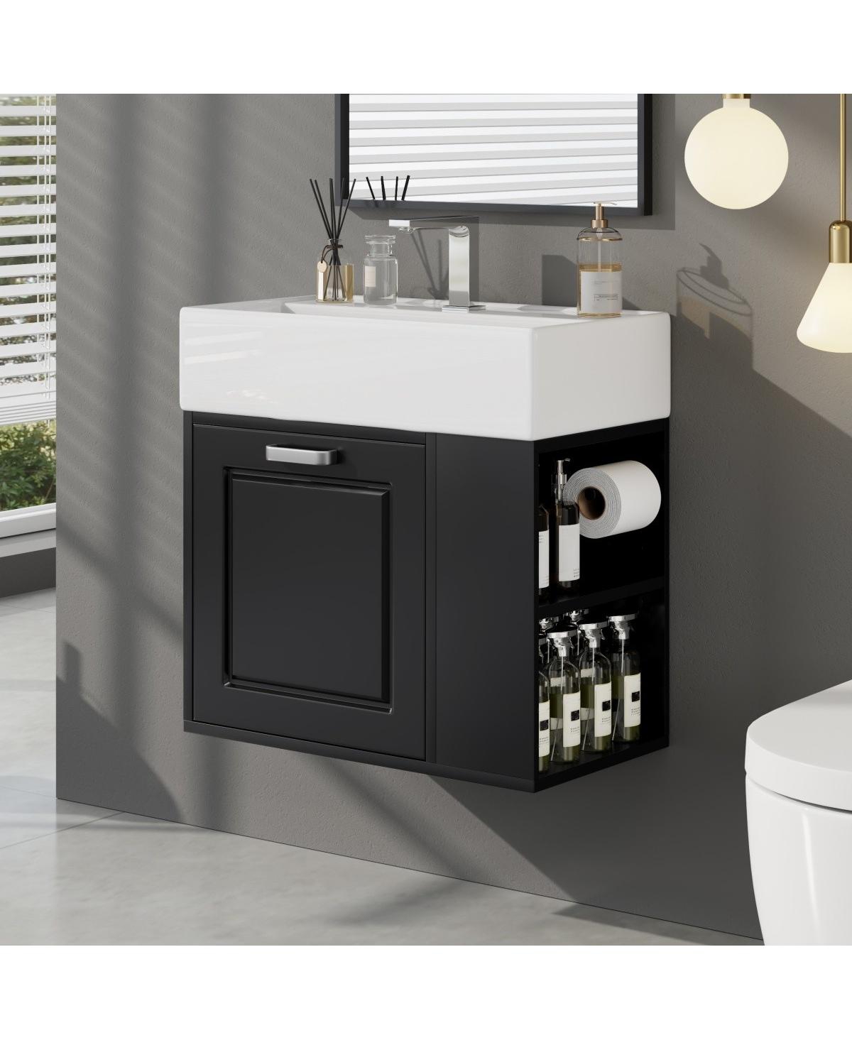 Click here for Thirtypeachy 21.8 Floating Vanity With Ceramic Sin... prices