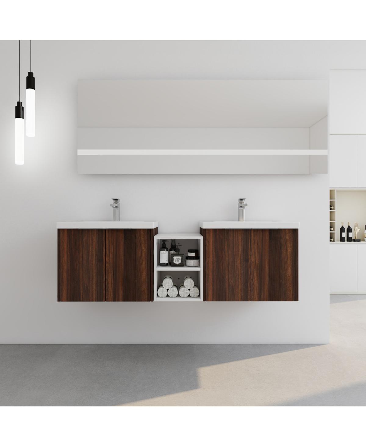 Click here for Sillysis 59 Inch Wall Mounted Double Bathroom Vani... prices