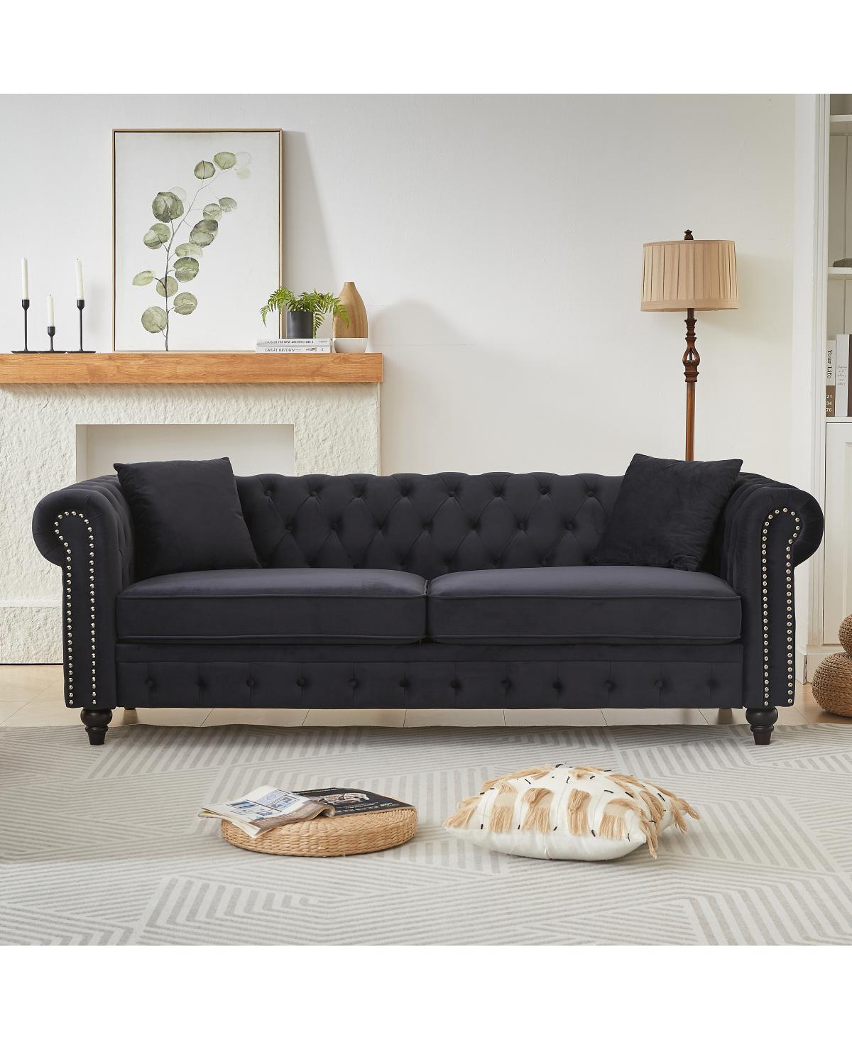 Click here for Streamdale Furniture 85.5 Velvet Chesterfield 3-Se... prices