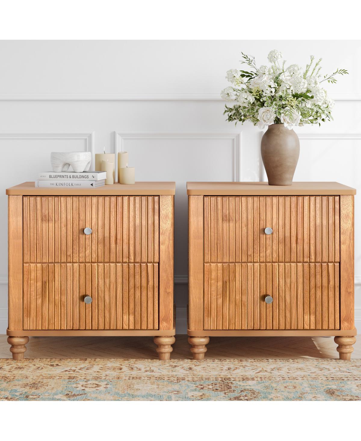 Click here for Streamdale Furniture Fluted 3-Drawer Nightstand Se... prices