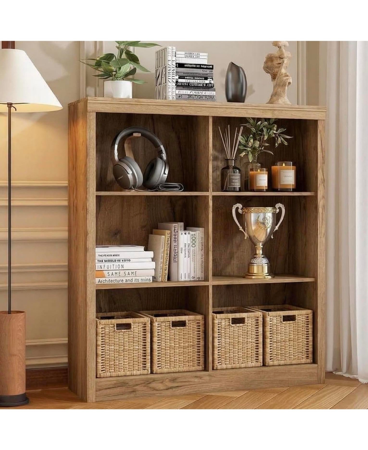 Click here for homfan 6-Cube Wooden Bookshelf for Office and Home... prices