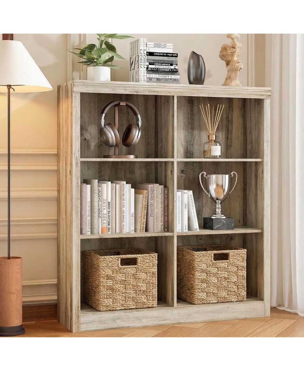 Click here for homfan 6-Cube Wooden Bookshelf for Office and Home... prices
