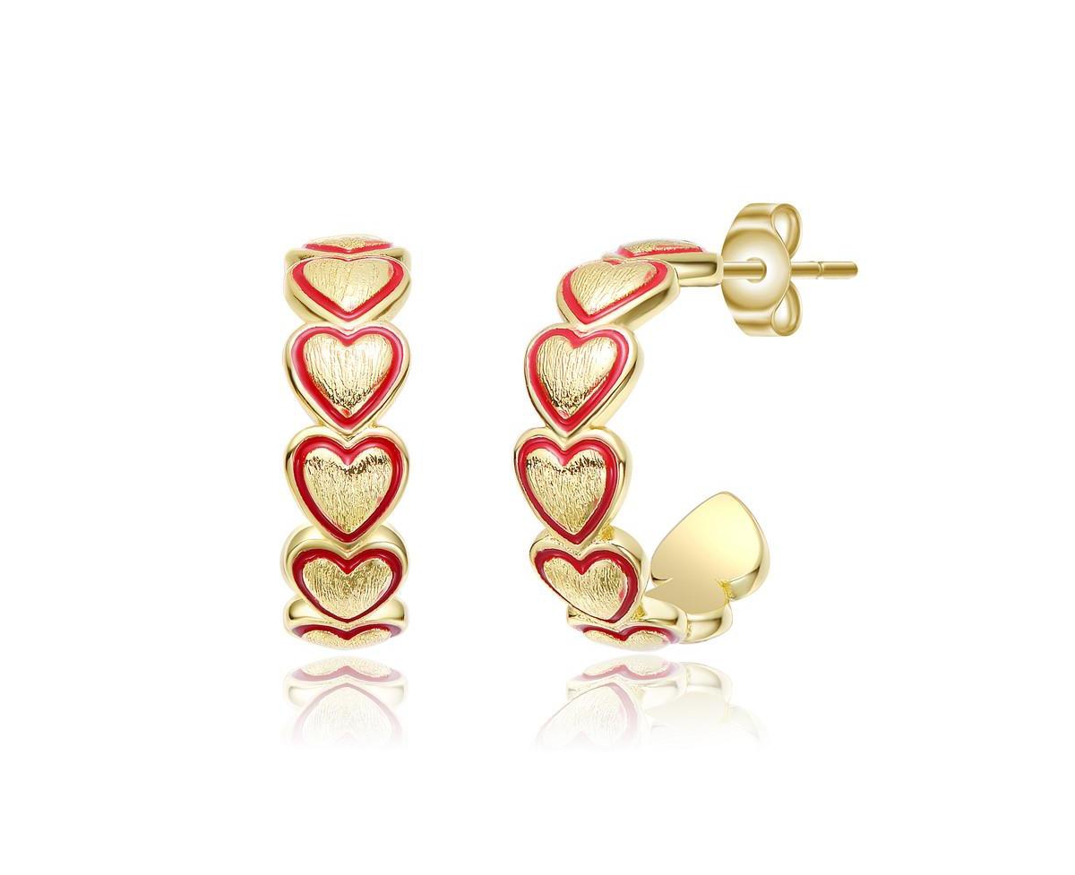 Click here for GiGiGirl Dainty 14K Gold Plated Red Outline Enamel... prices