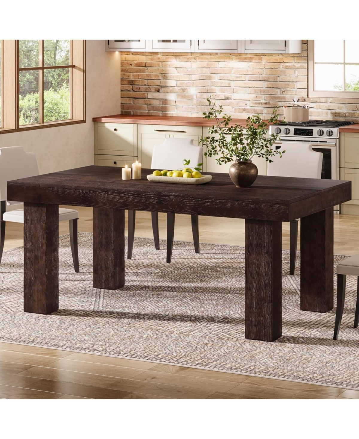 Click here for Tribesigns 63-Inch Solid Wood Dining Table for 4-6... prices