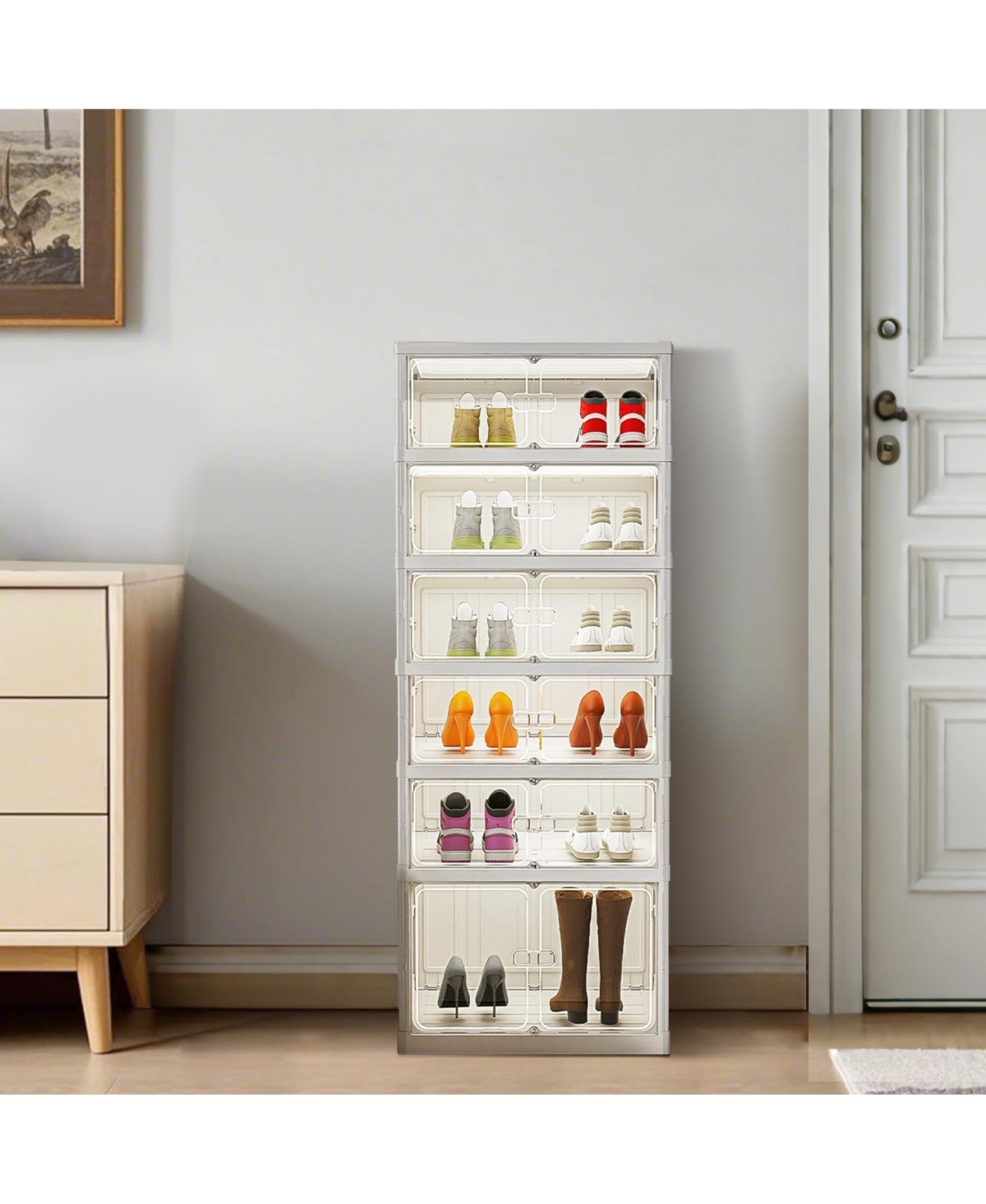Click here for Homfan 6-Tier Collapsible Shoe Storage with Doors... prices