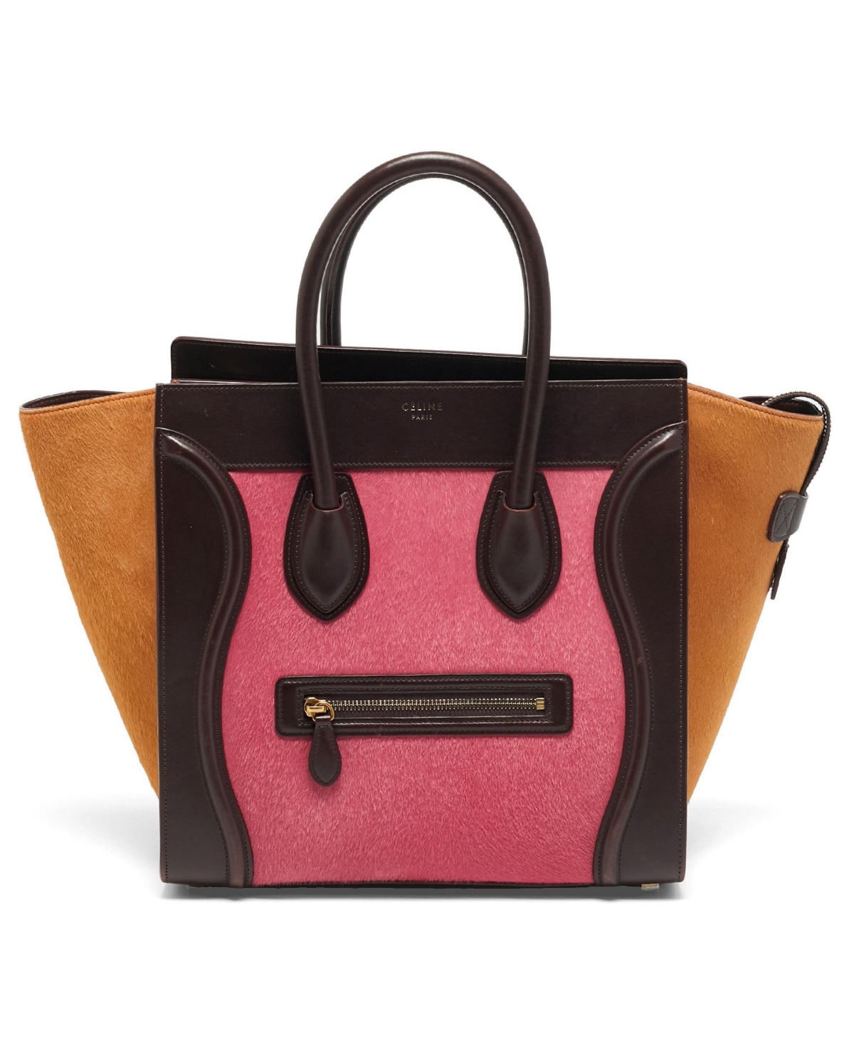 Click here for Pre-Owned Celine Mini Luggage Tricolor Calf Hair a... prices