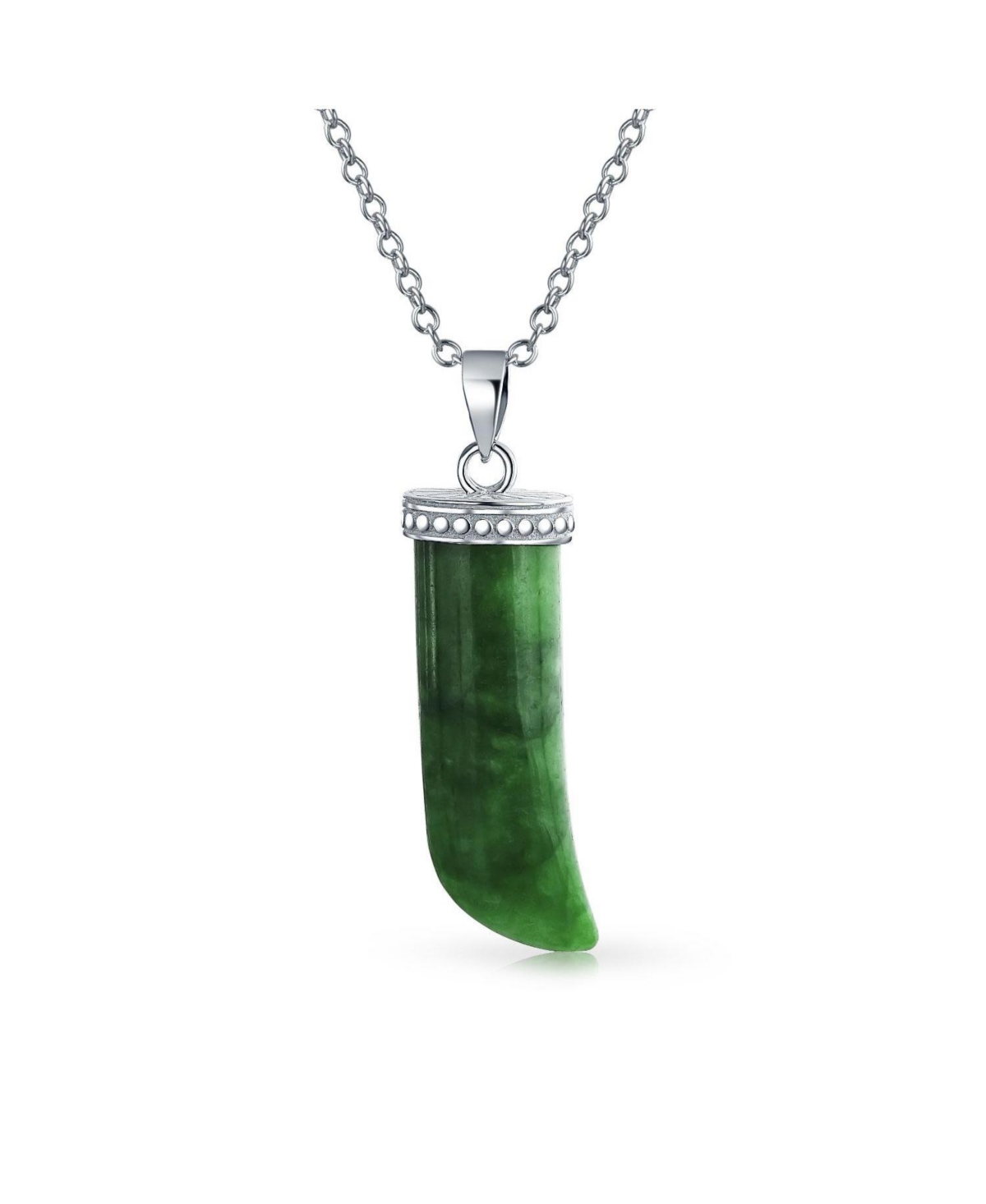 Click here for Bling Jewelry Jade Gemstone Horn Pendant Necklace... prices