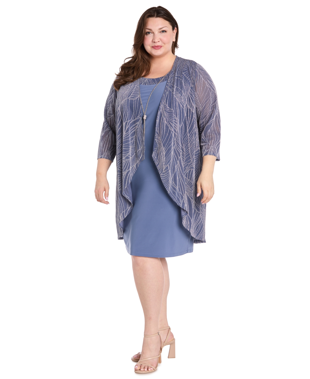 Click here for R & M Richards Plus Size Ruffle Knit Dress & Jacke... prices