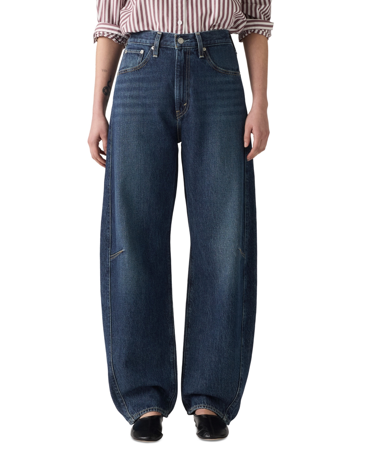 Click here for Levis Womens Cinch High-Rise Barrel-Leg Jeans - Ne... prices