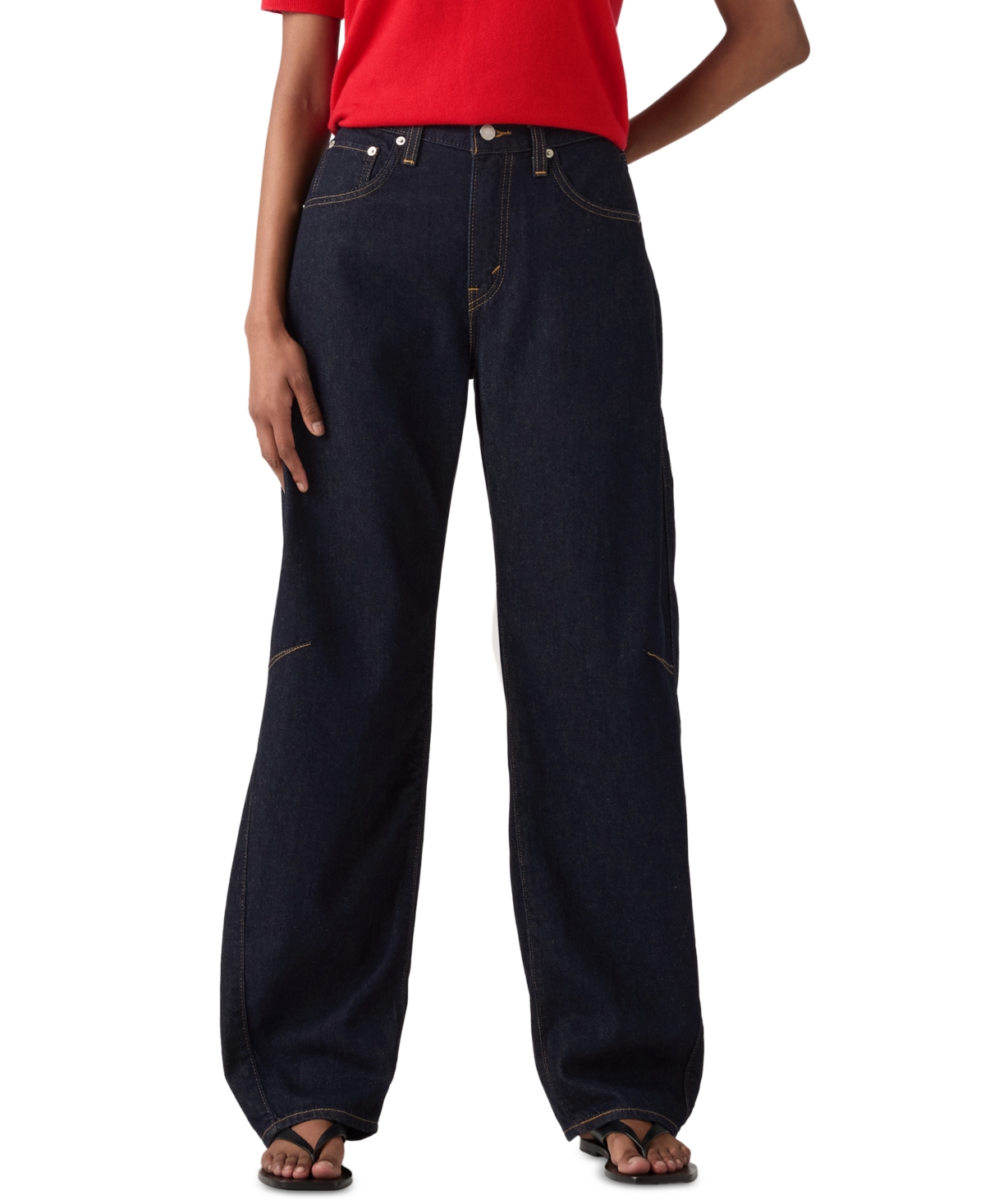 Click here for Levis Womens Cinch High-Rise Barrel-Leg Jeans - Pu... prices