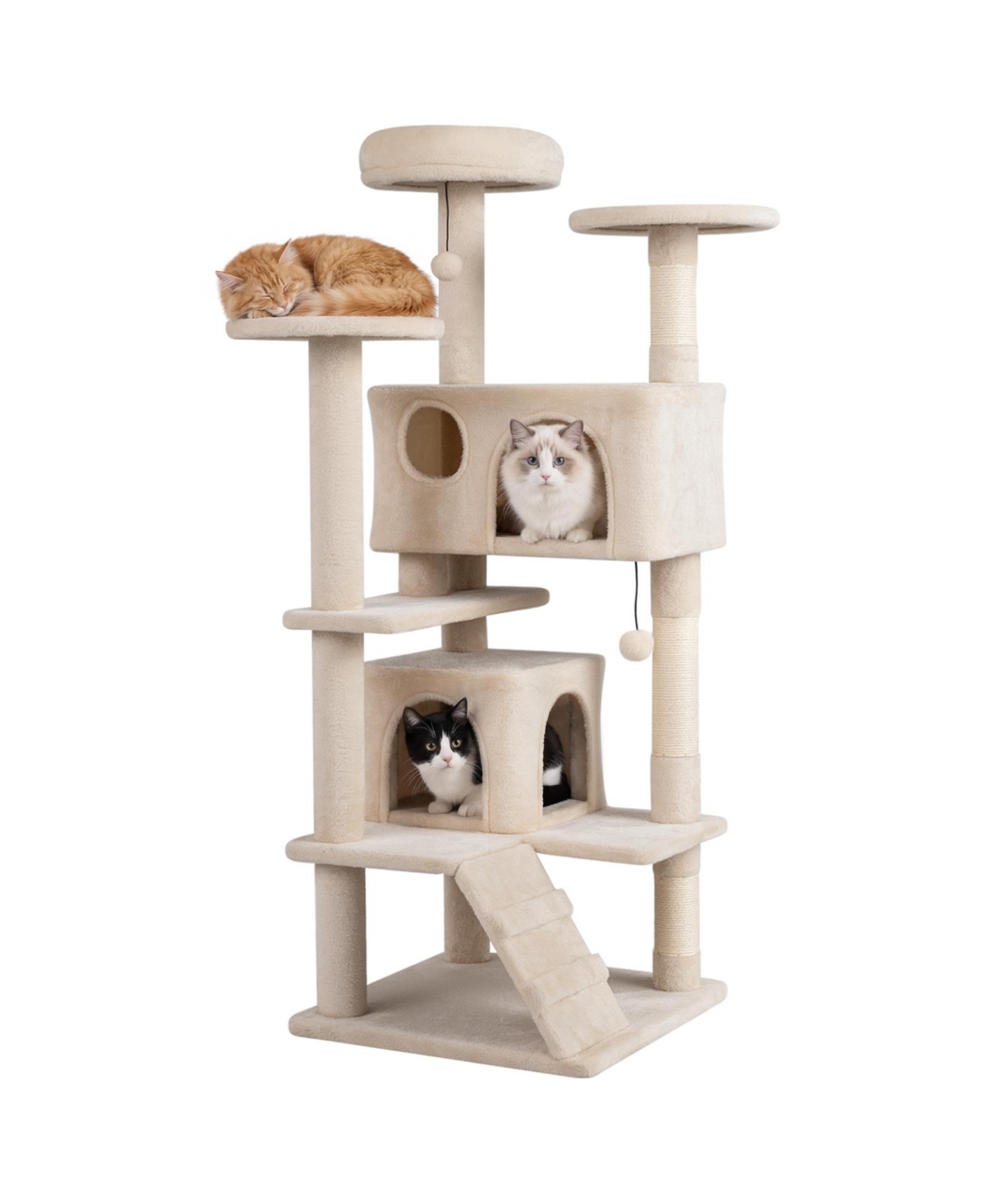 Click here for Gymax 52 Tall Cat Tree Tower Condos Plush Padded P... prices