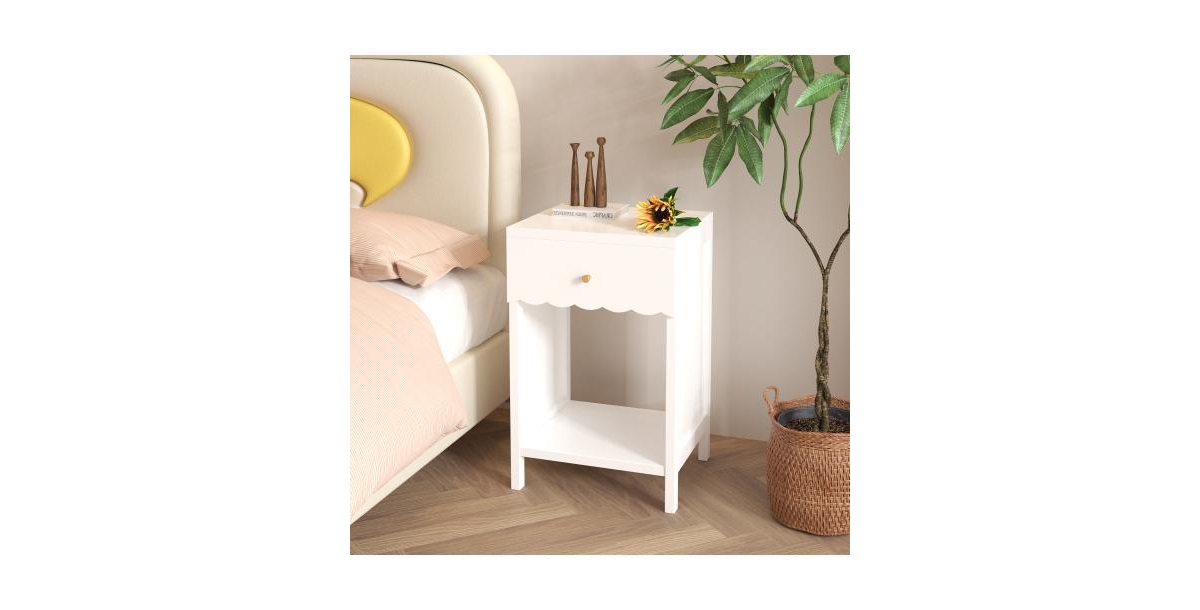 Click here for Lucky One 26.8W Nightstand with Drawer and Shelf -... prices