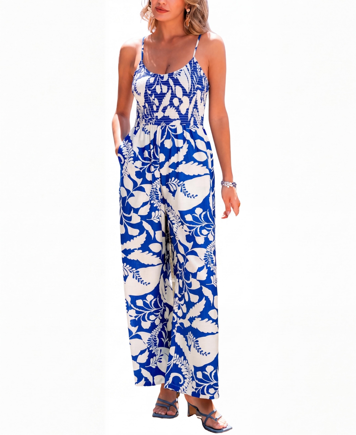 Click here for Cupshe Womens Sea Salt Tropical Jumpsuit - Pink prices