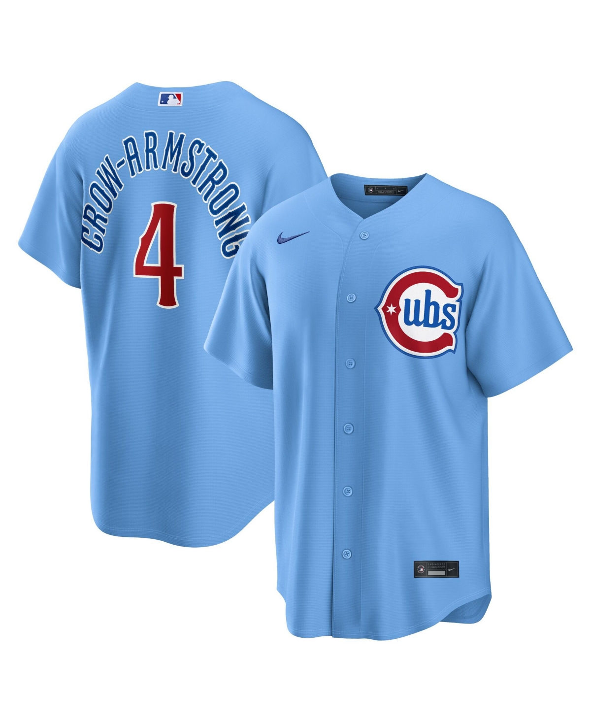 Click here for Nike Mens Pete Crow-Armstrong Light Blue Chicago C... prices