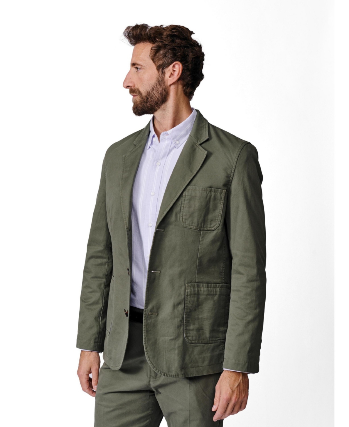 Click here for Aubin Mens Mareham Patch Pocket Blazer - Khaki prices