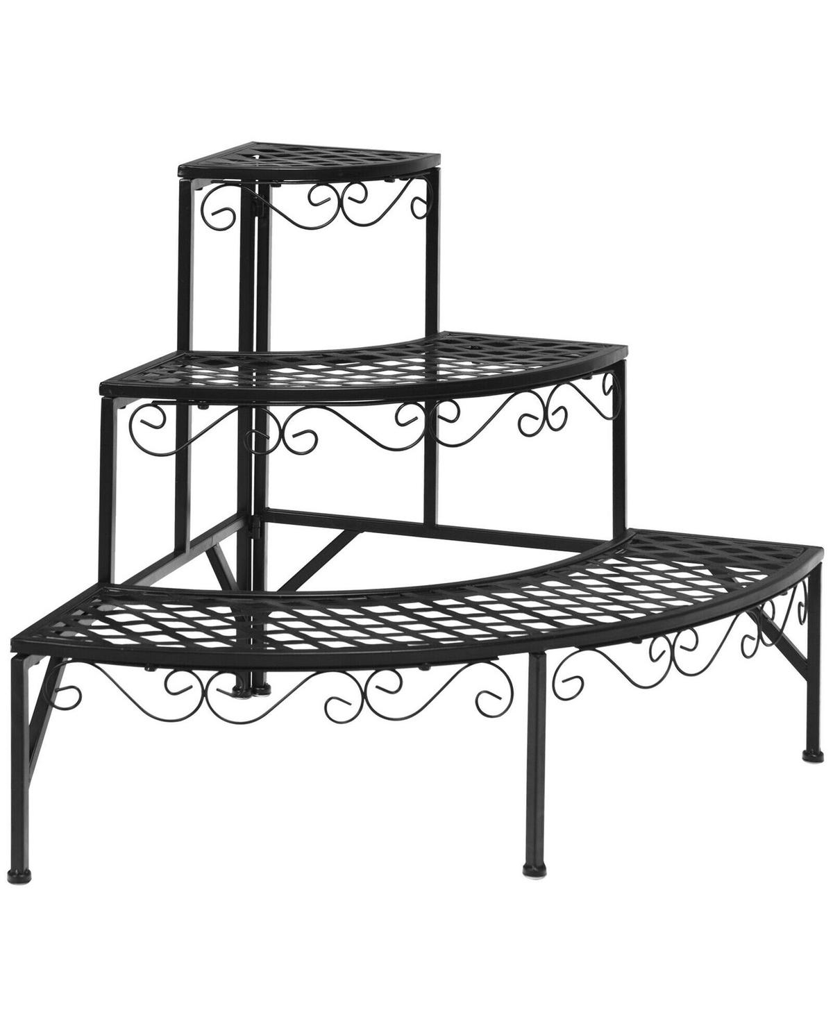 Click here for Sugift 3-Tier Metal Corner Plant Display Rack - Bl... prices