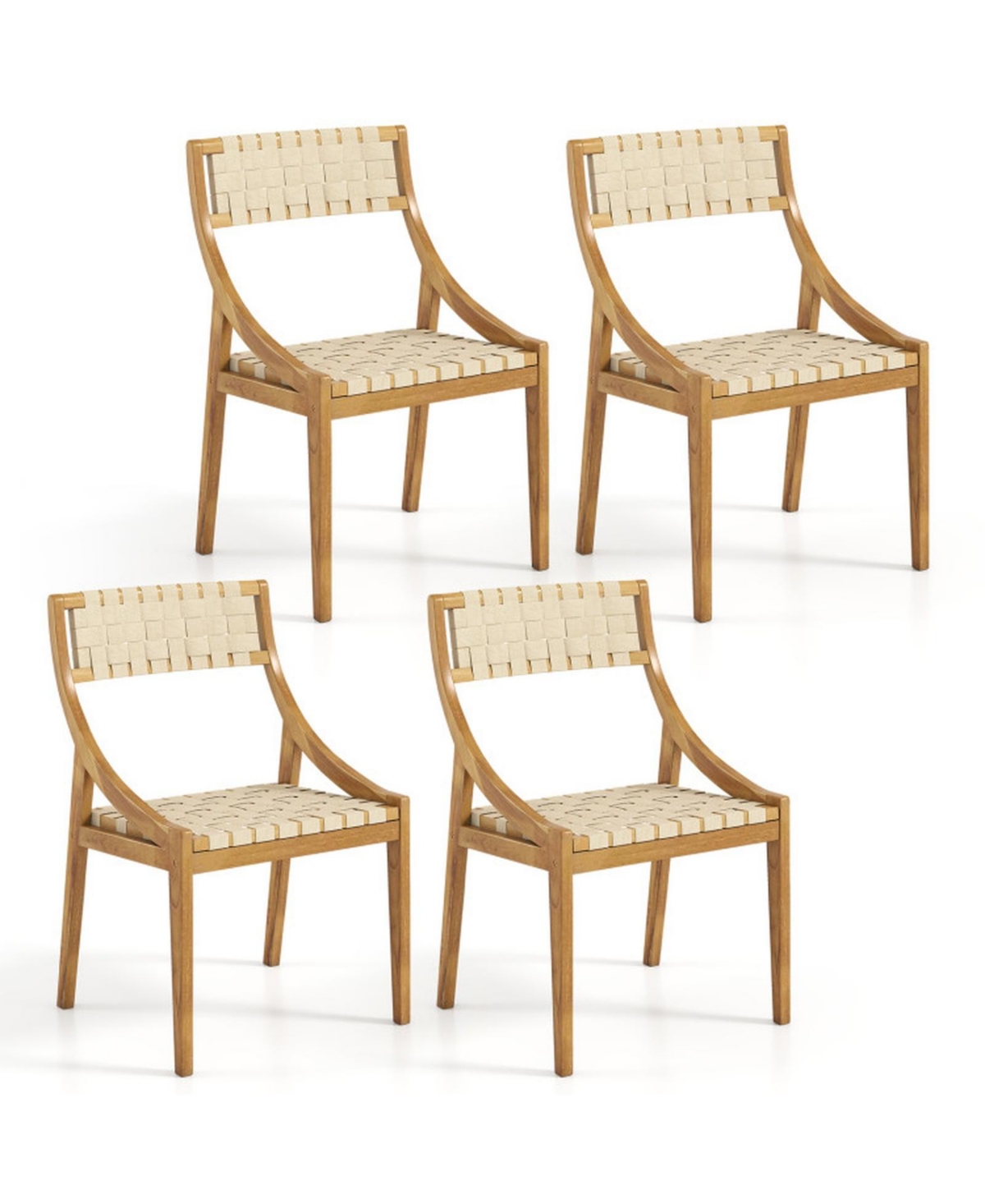 Click here for Sugift 4-Piece Teak Outdoor Dining Chair Set with... prices