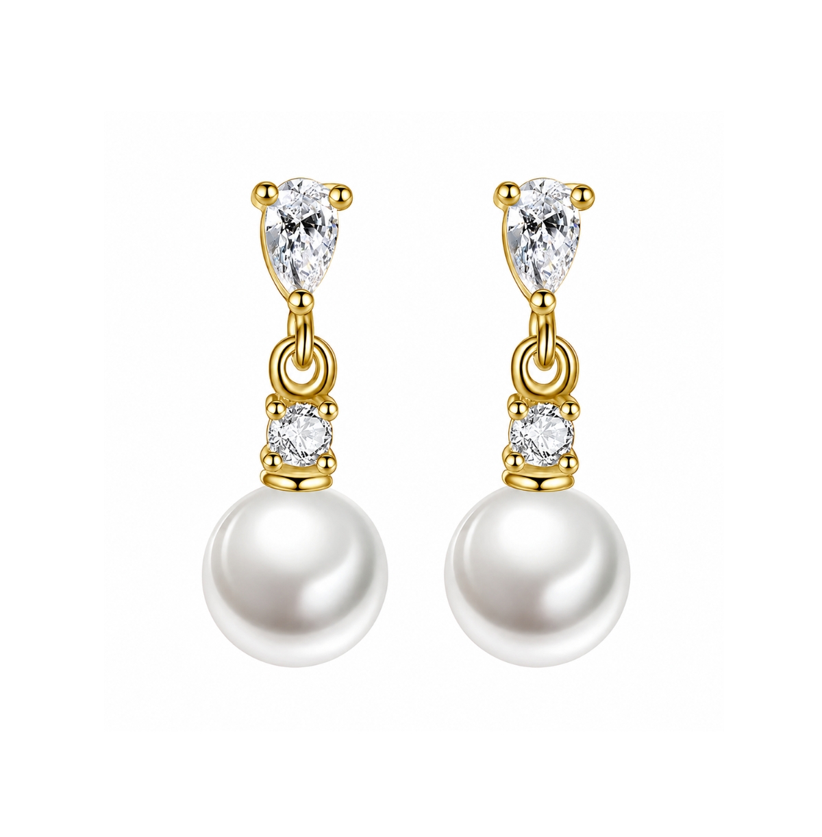 Click here for Dloria Pear Cut Cubic Zirconia Faux Pearl Drop Ear... prices