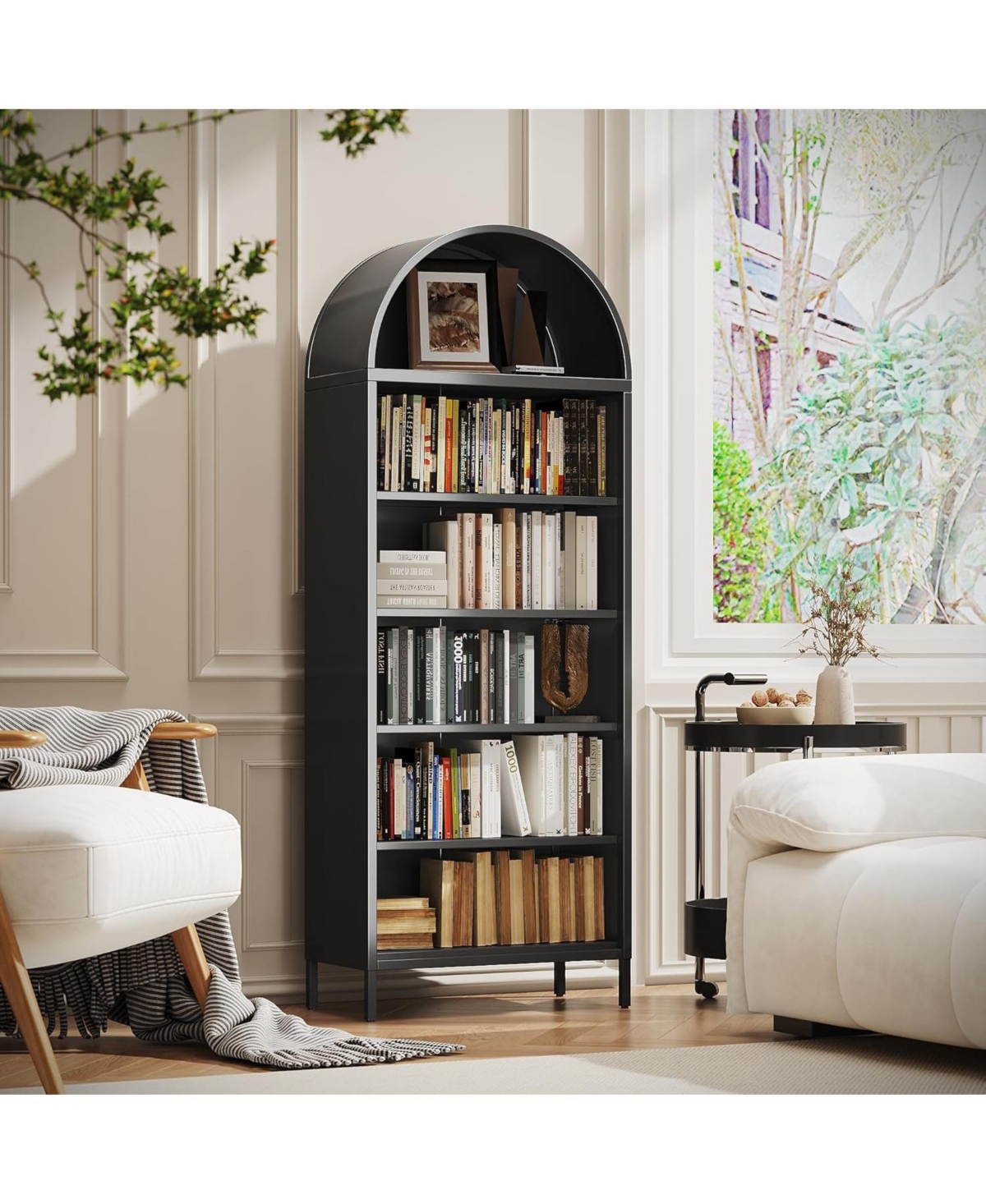 Click here for Boyel Living 73 Metal Arched Bookcase with Adjusta... prices