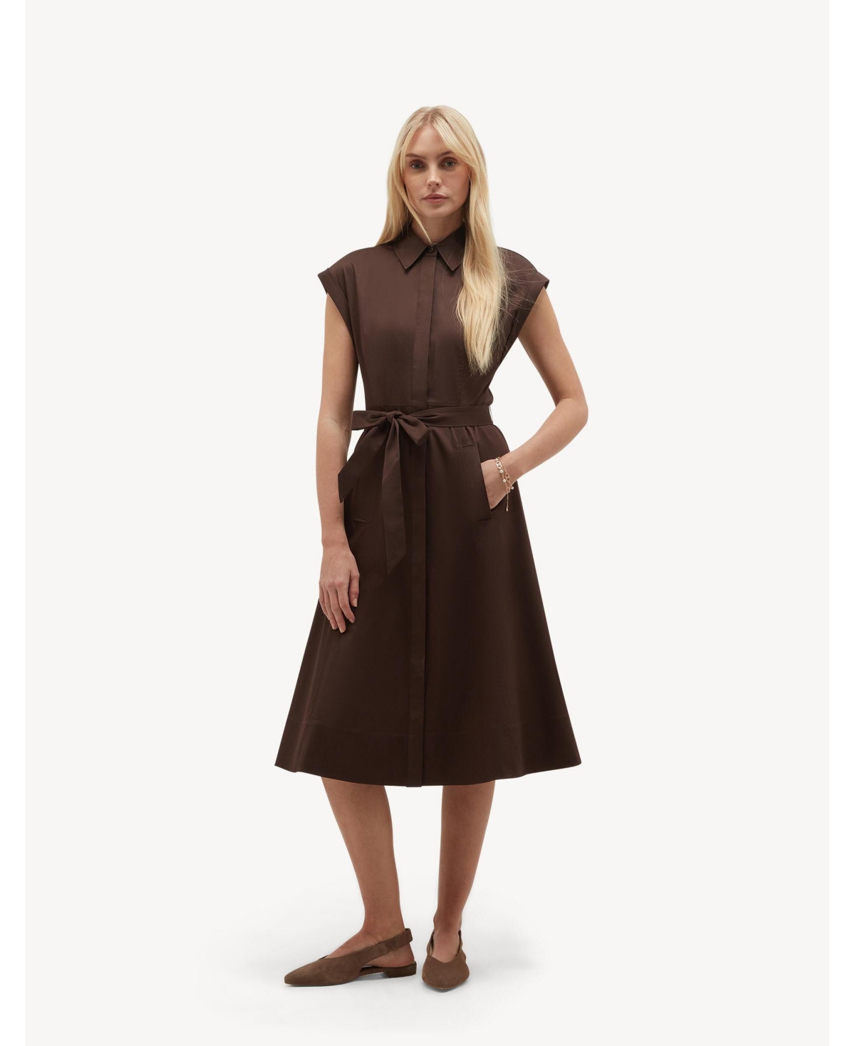 Click here for Hobbs London Womens Kristen Belted Shirt Dress - A... prices