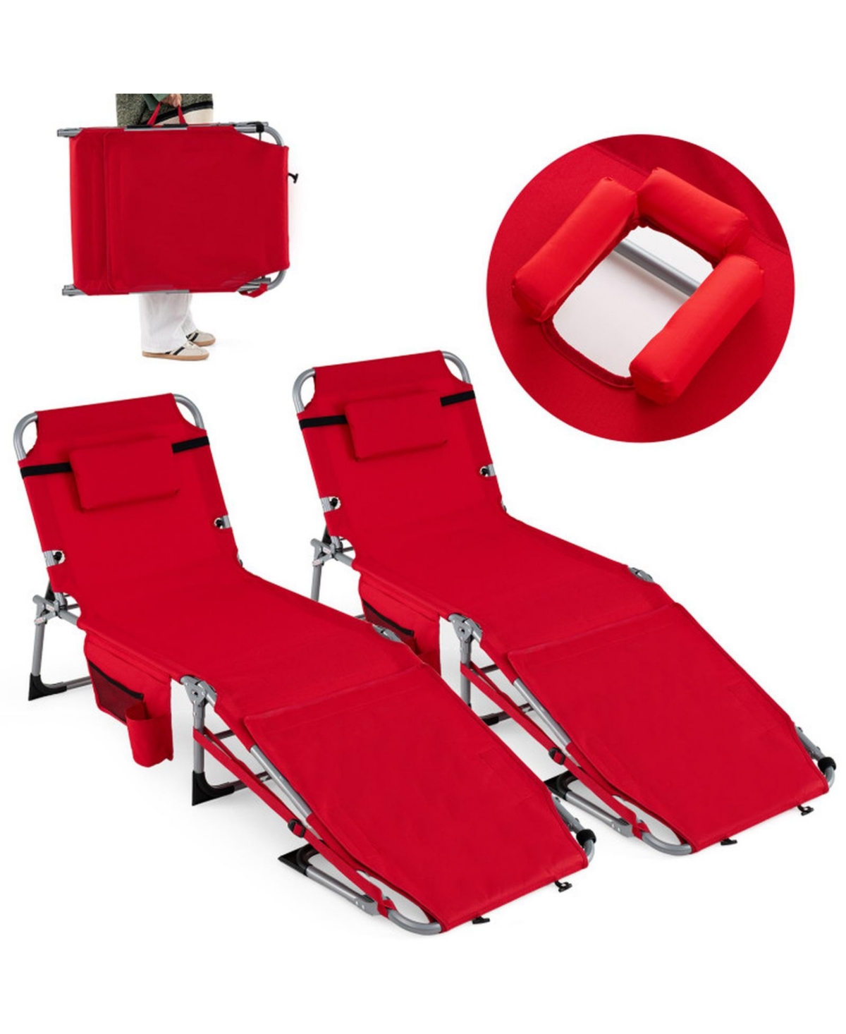 Click here for Gouun Set of 2 Portable Tanning Chairs with 4-Leve... prices