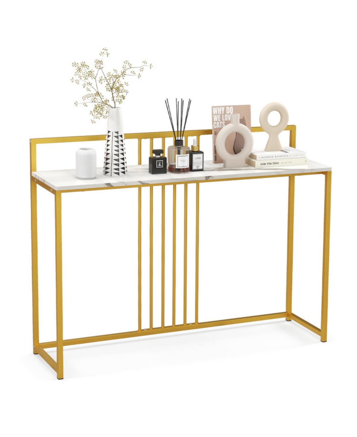 Click here for Gouun 47 in Entryway Console Table with Faux Marbl... prices