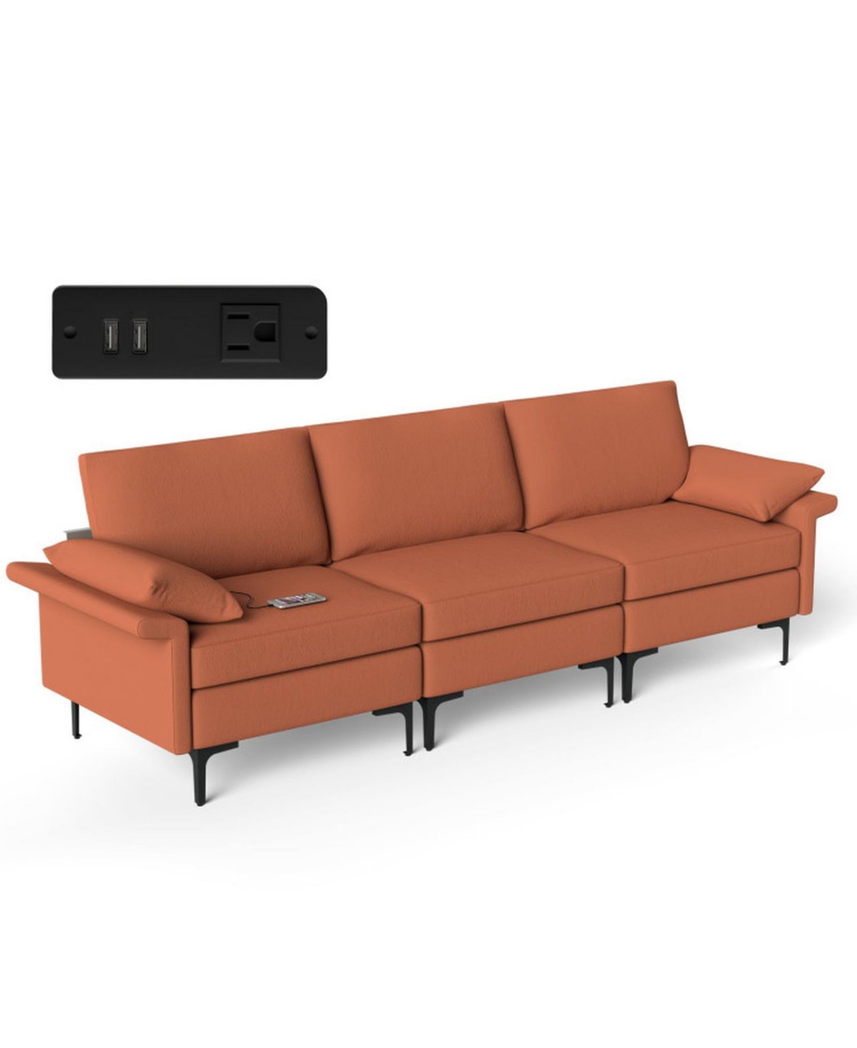 Click here for Gouun 3-Seat Sectional Sofa with Metal Legs and Us... prices