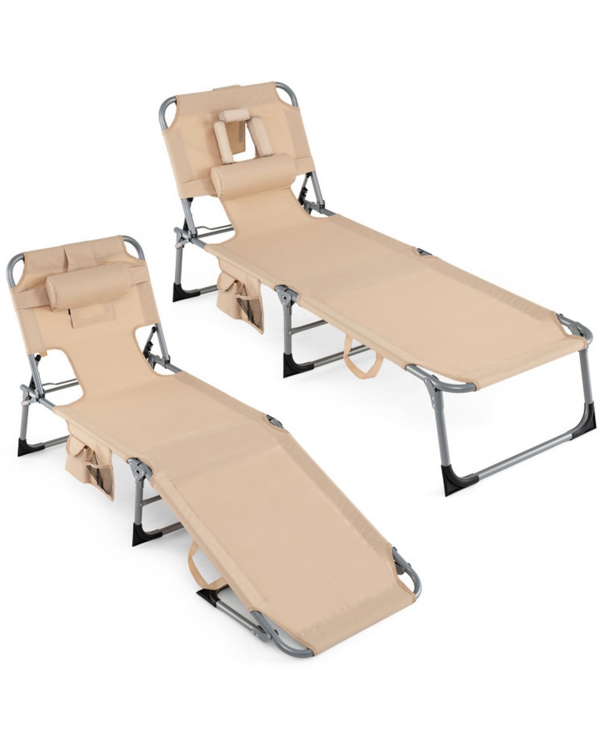 Click here for Gouun Set of 2 Folding Chaise Lounge Tanning Chair... prices