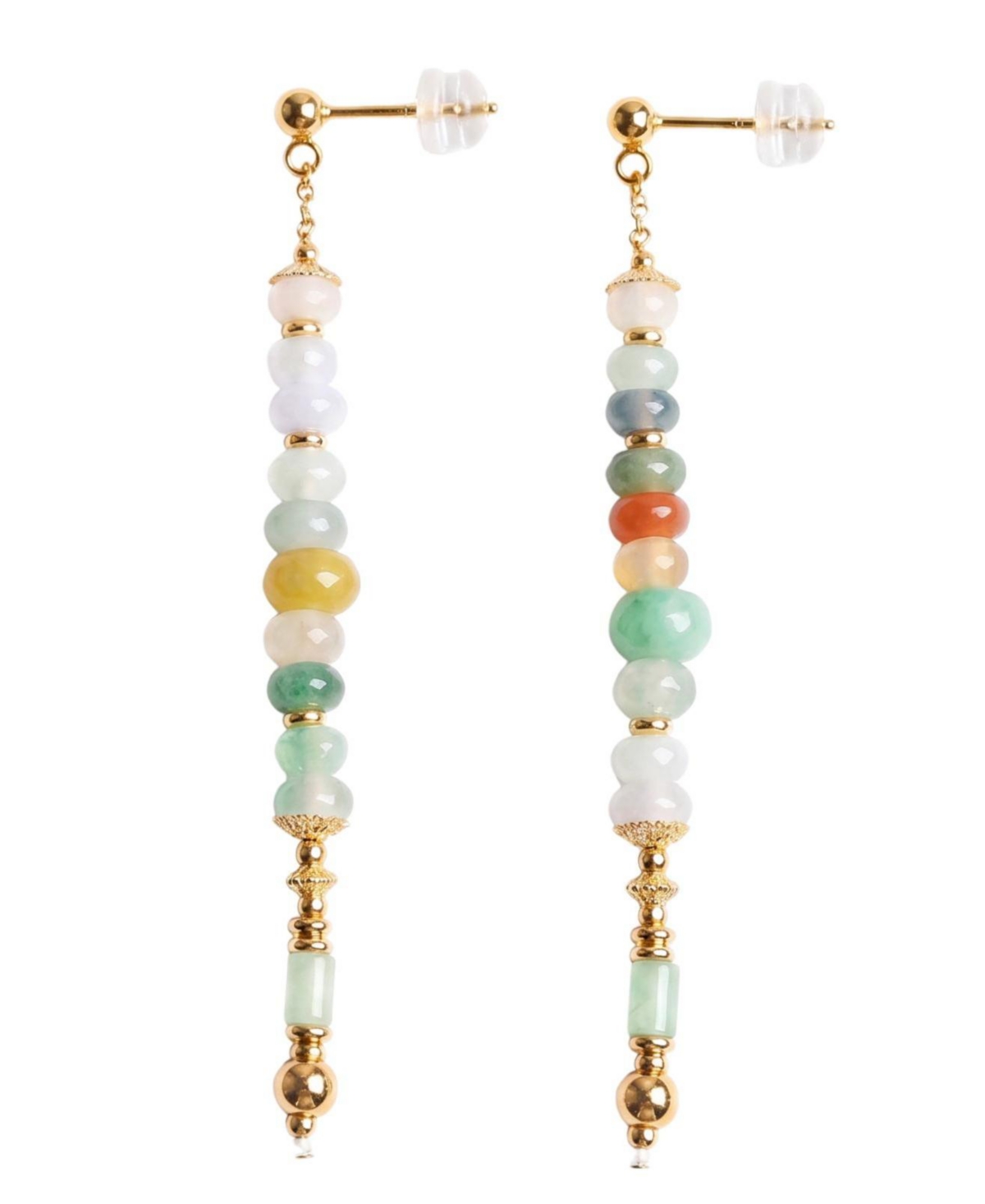 Click here for seree Mosaic Collection Jade Drop Earrings - Gold prices