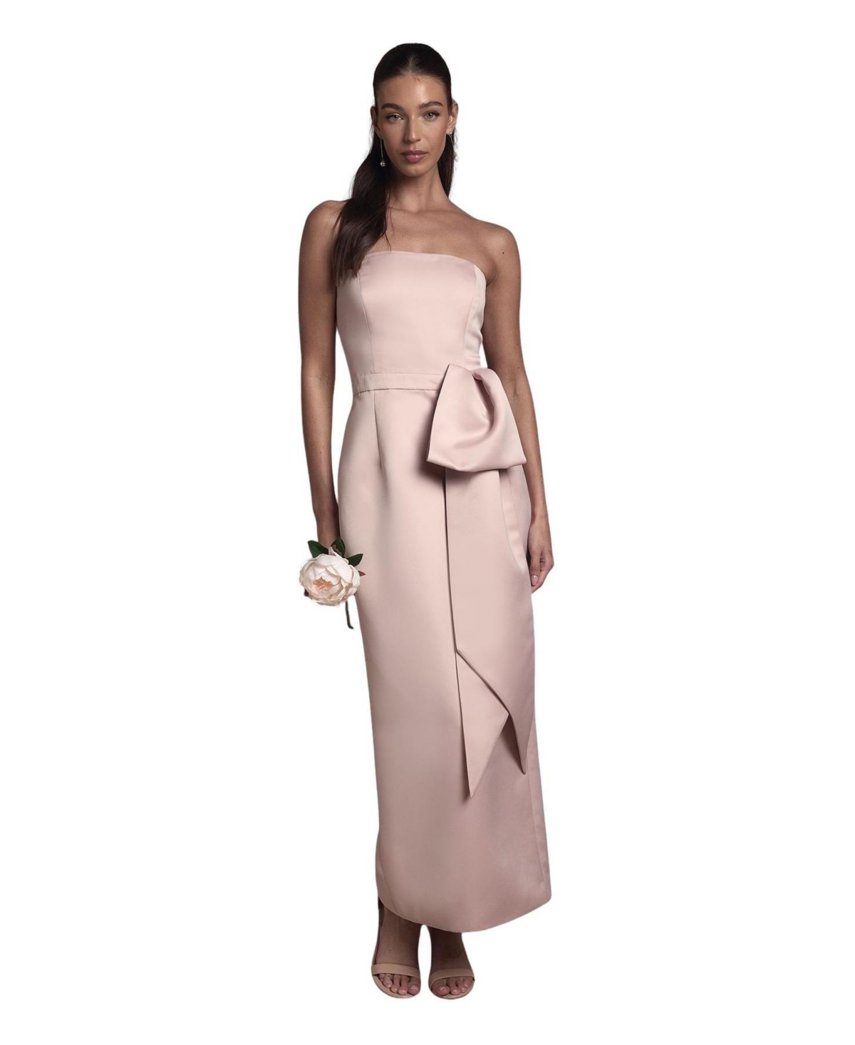 Click here for Coast Womens Bandeau Bow-Waist Maxi Dress - Blush prices