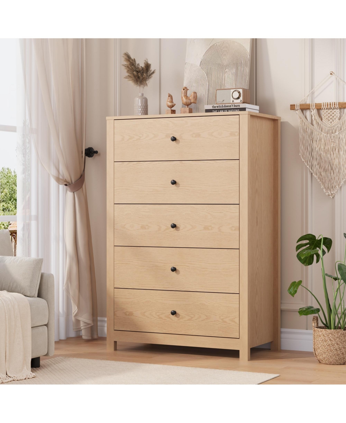 Click here for homfan Tall 5 Drawer Dresser with Deep Drawers and... prices