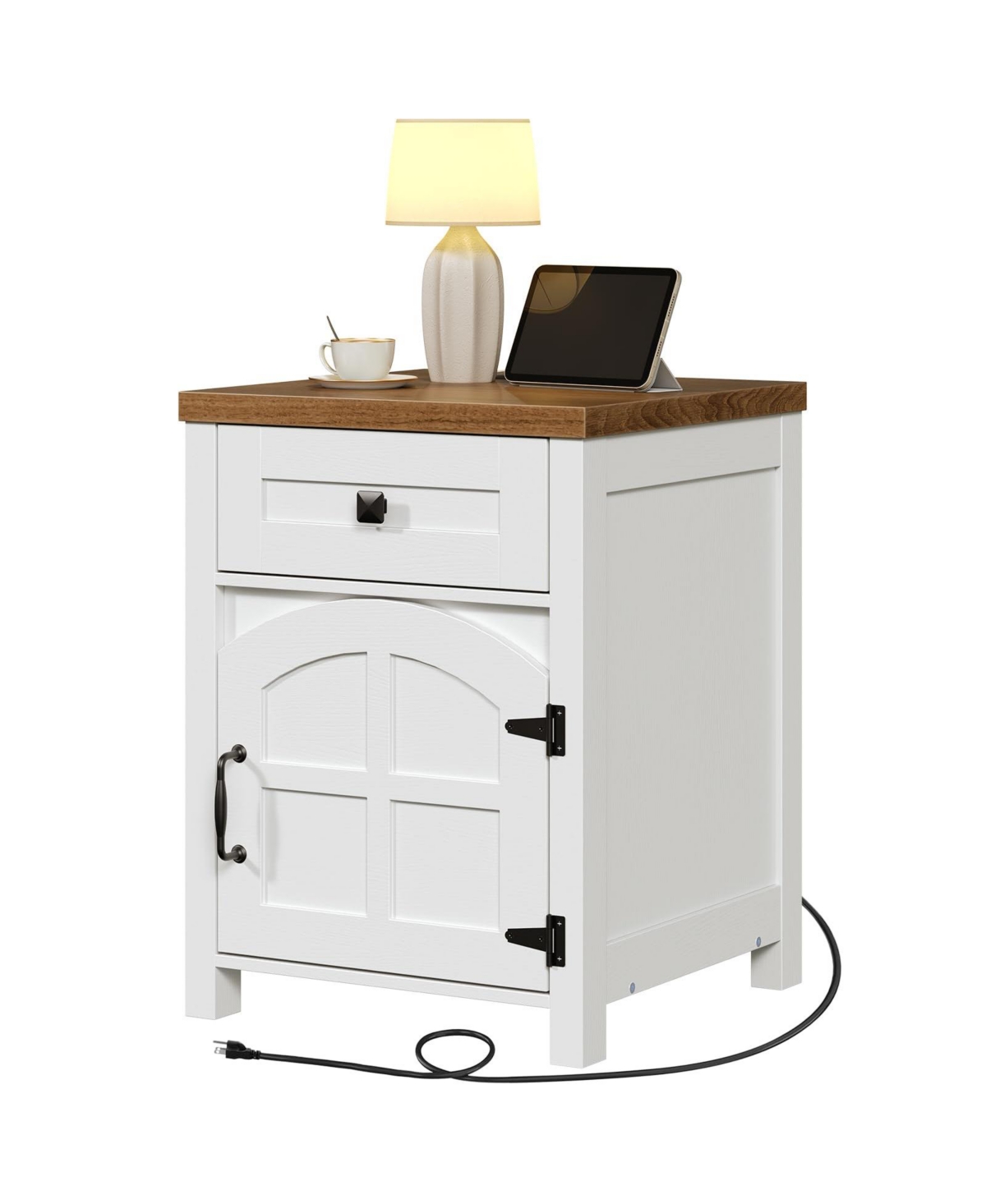 Click here for Slickblue Farmhouse Nightstand with Built-In Charg... prices