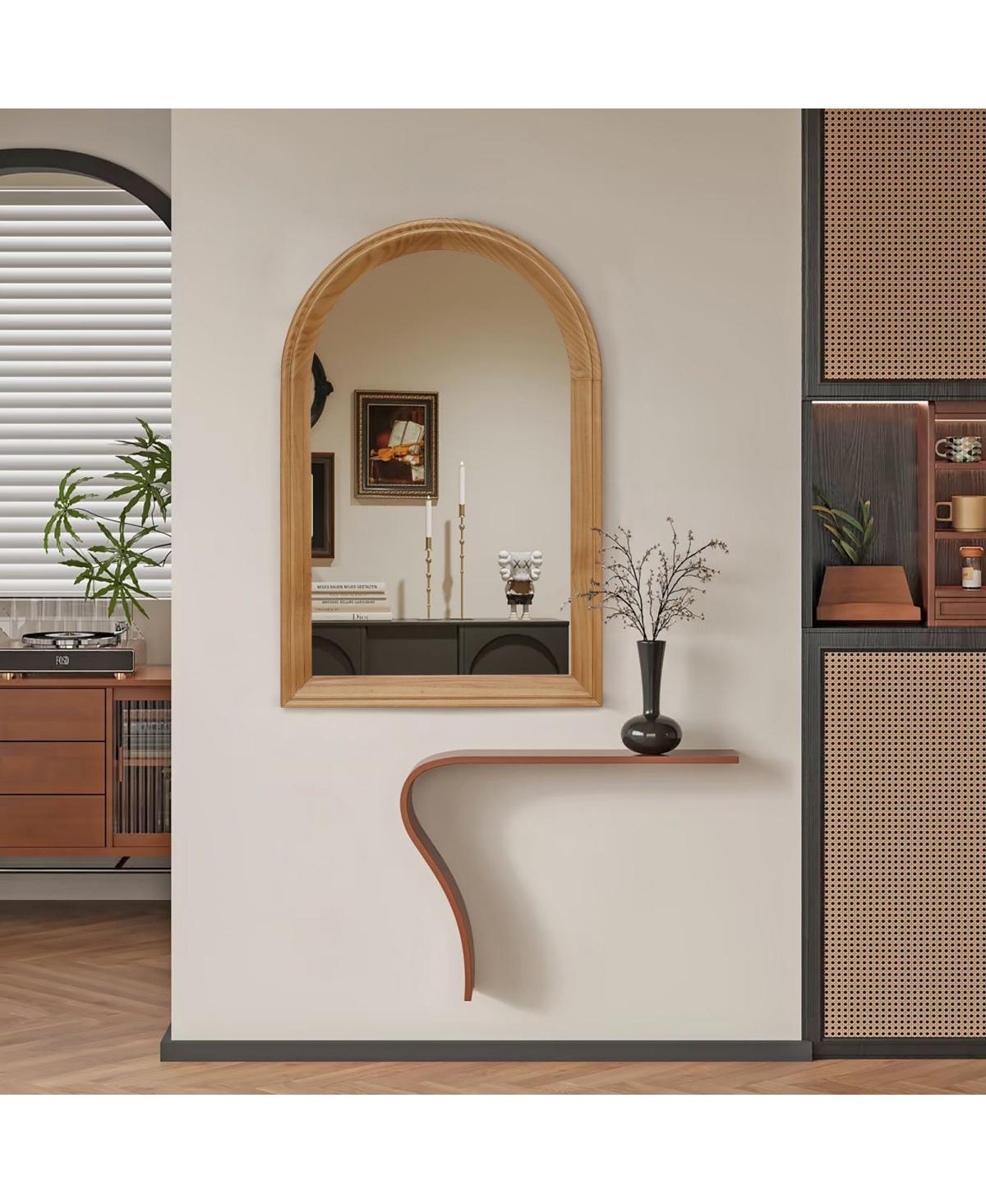 Click here for Laoties 24 x 35 Arched Wood Wall Mirror  Rustic Ba... prices