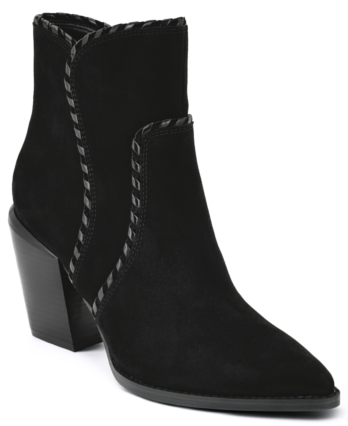 Click here for Nine West Womens Raxton Suede Whipstitch Block Hee... prices