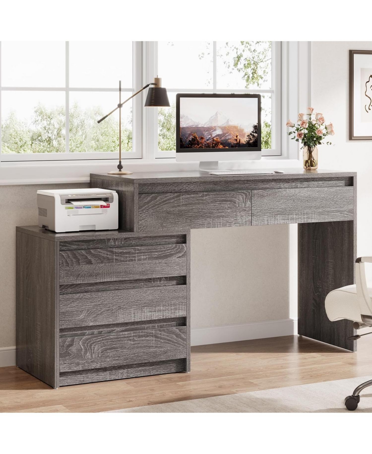 Click here for Tribesigns Computer Desk with 5 Drawers  Executive... prices
