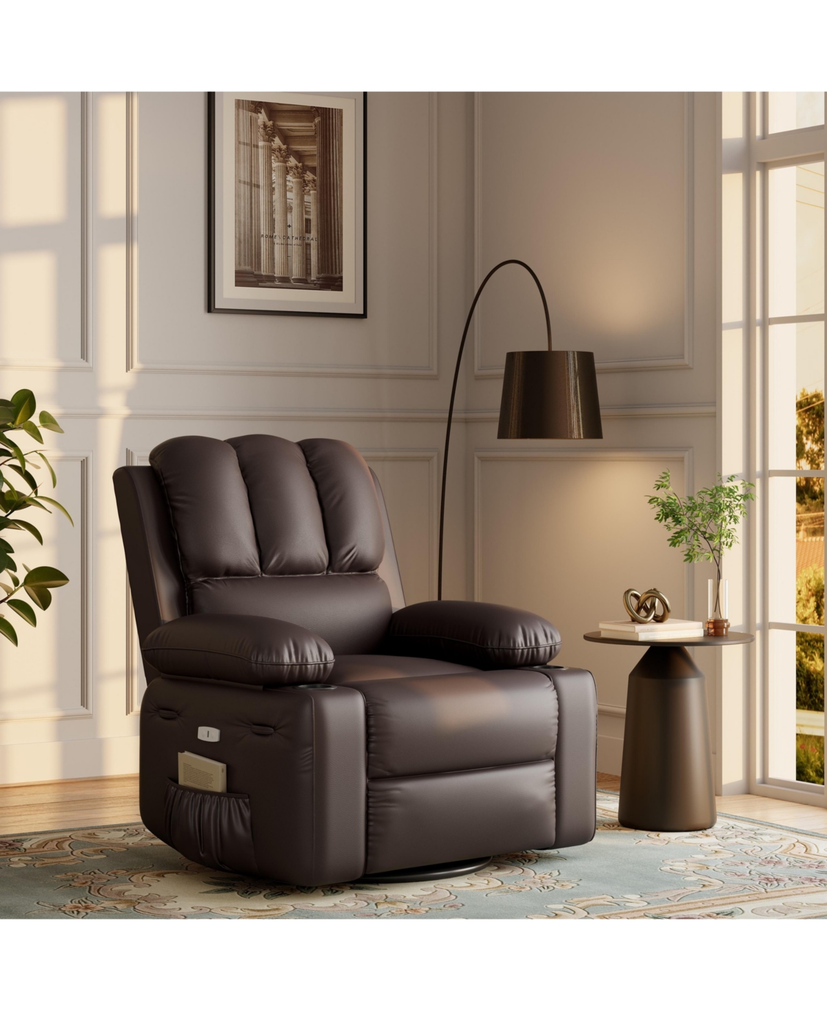 Click here for homfan Pu Leather Swivel Rocker Electric Recliner... prices