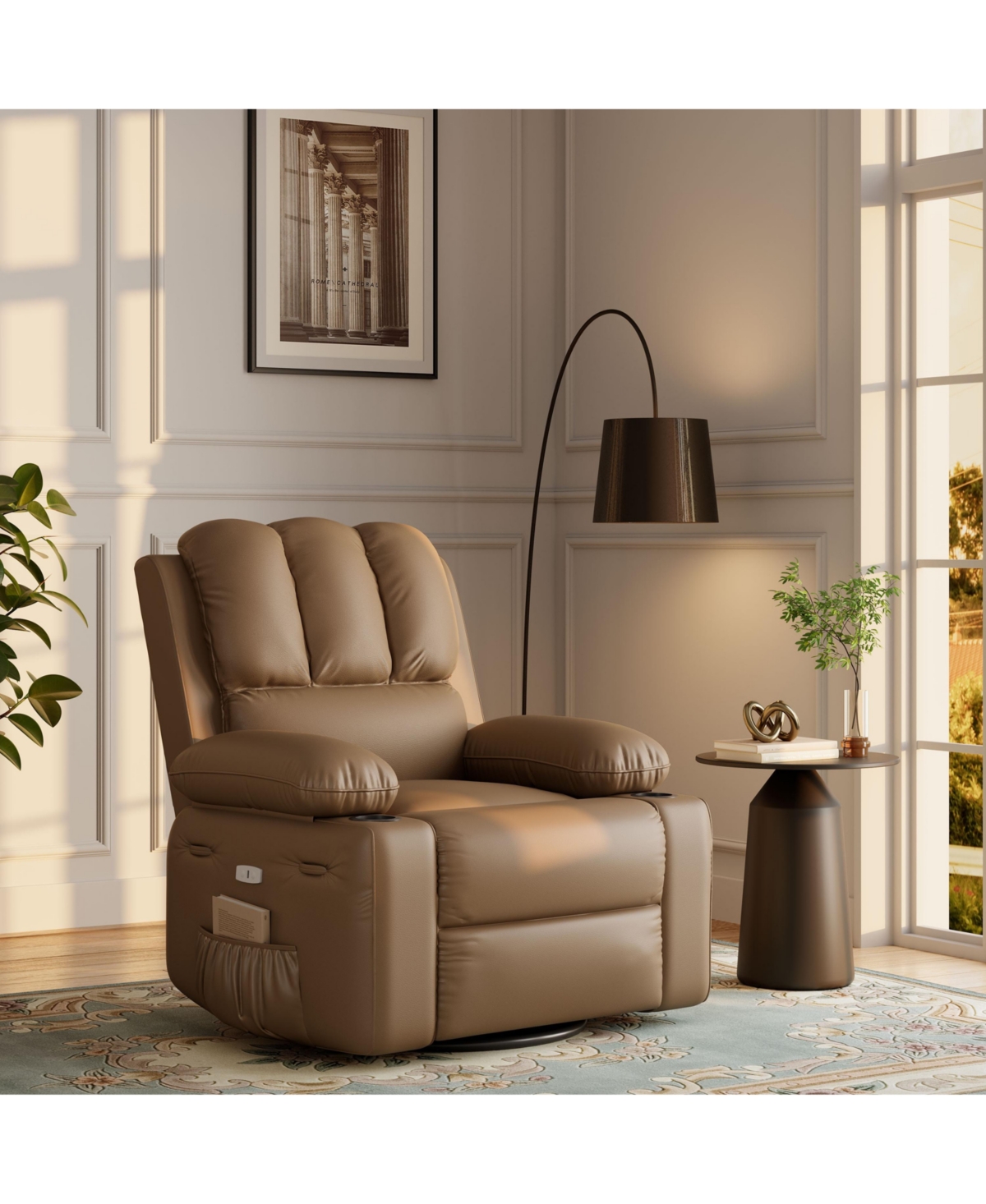 Click here for homfan Pu Leather Swivel Rocker Electric Recliner... prices