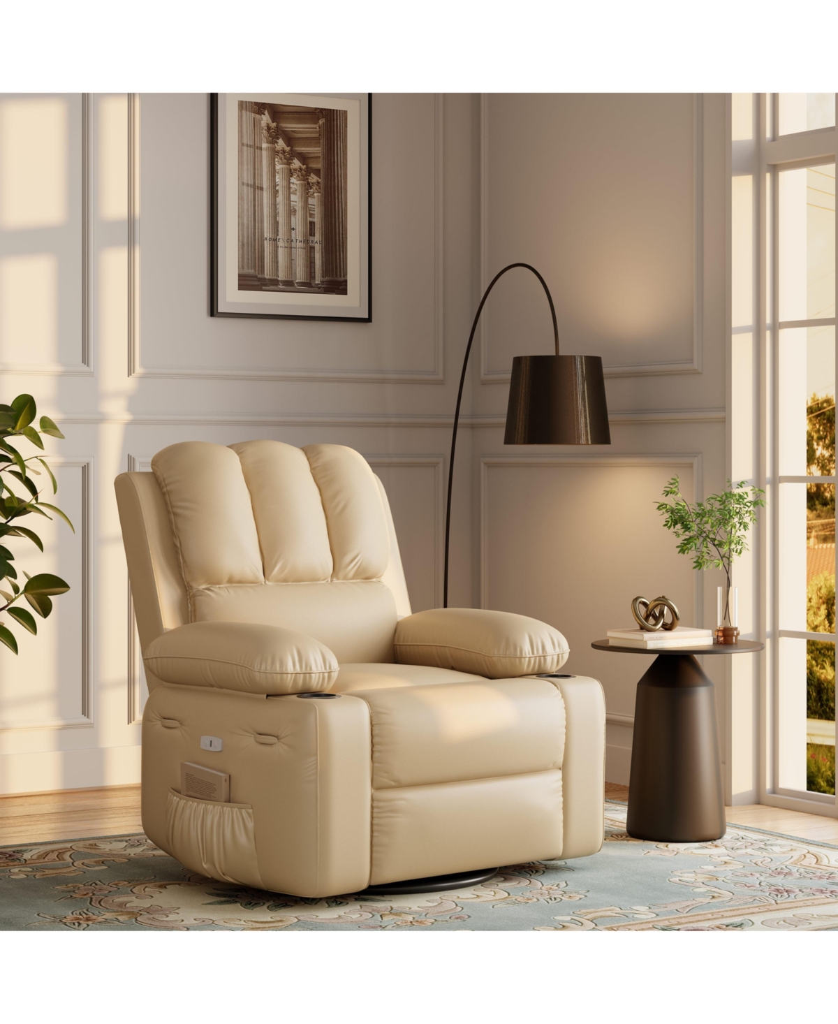 Click here for homfan Pu Leather Swivel Rocker Electric Recliner... prices