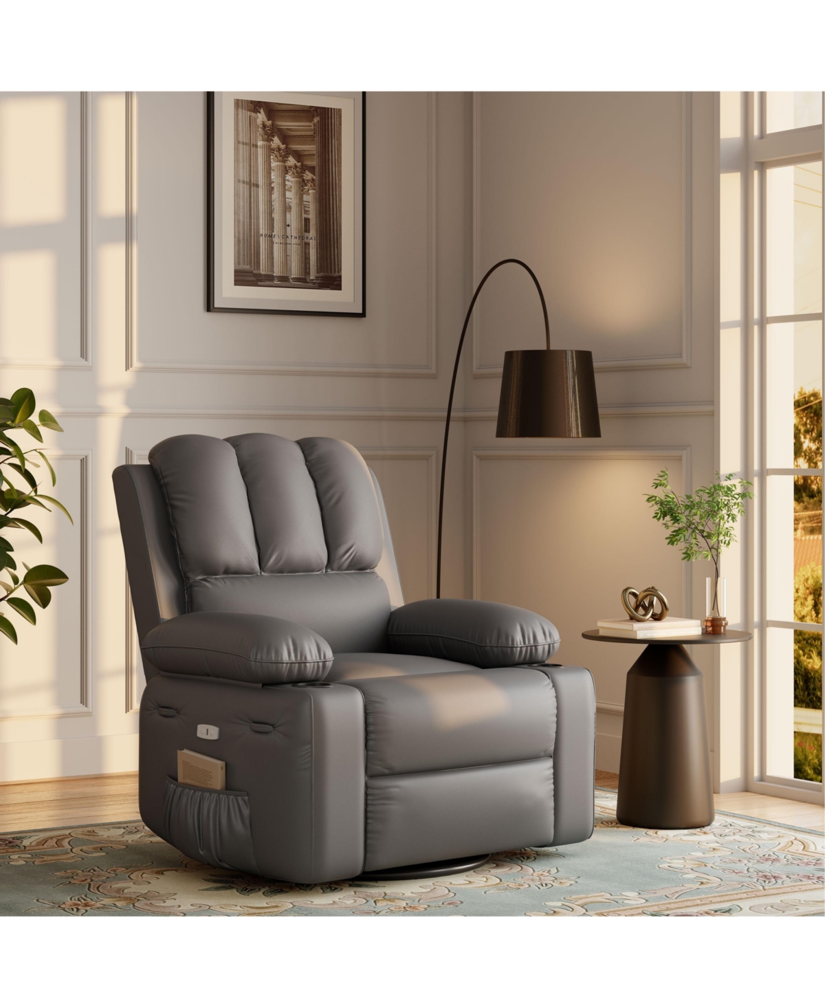 Click here for homfan Pu Leather Swivel Rocker Electric Recliner... prices