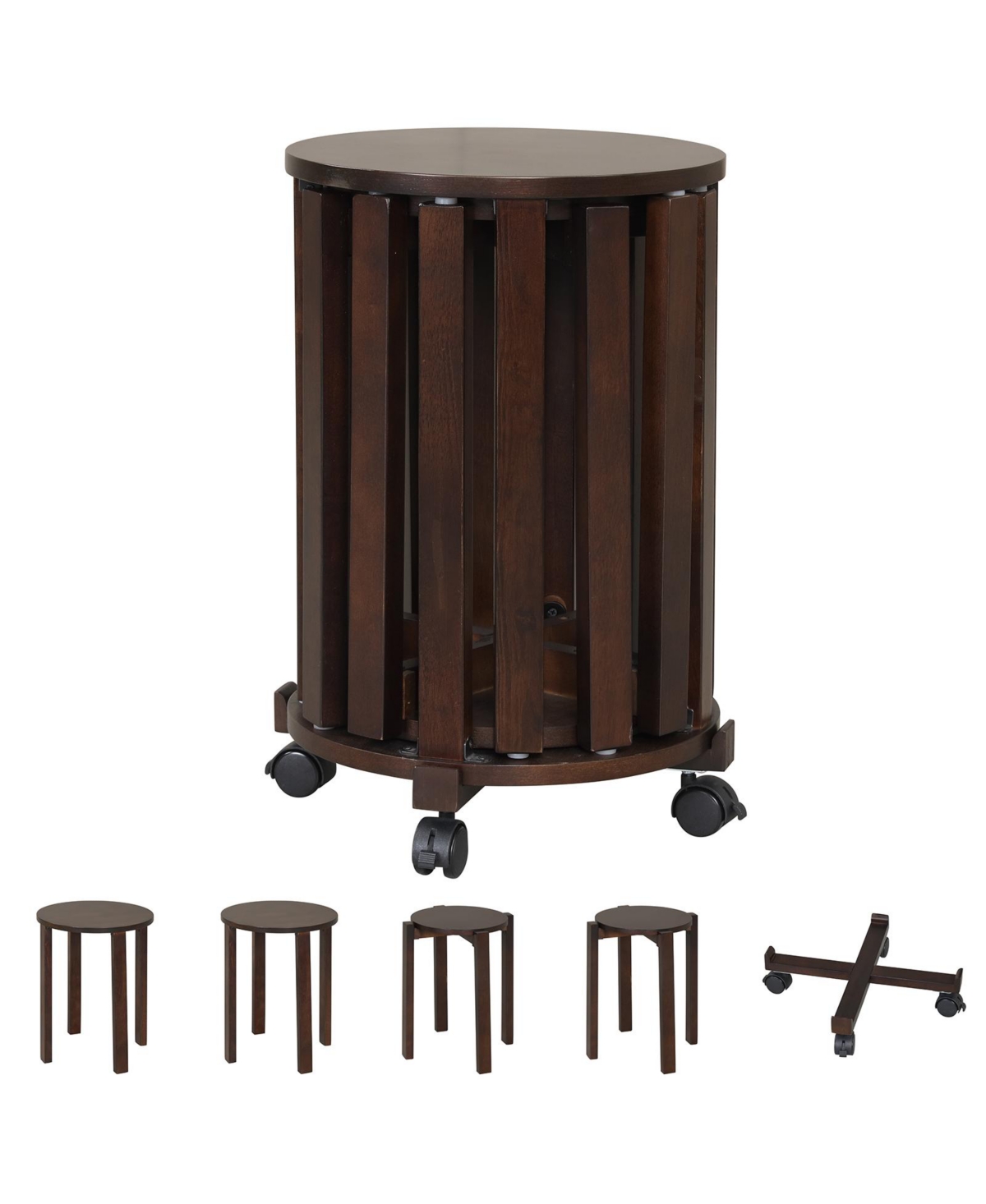 Click here for Costway Stackable Stools Set of 4 with Rolling Bas... prices