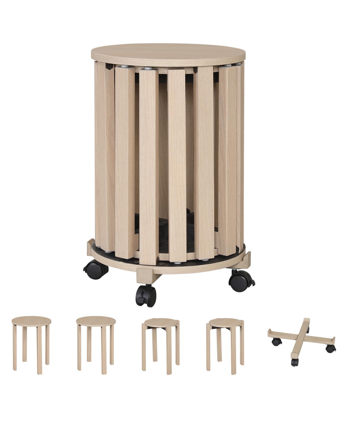 Click here for Costway Stackable Stools Set of 4 with Rolling Bas... prices