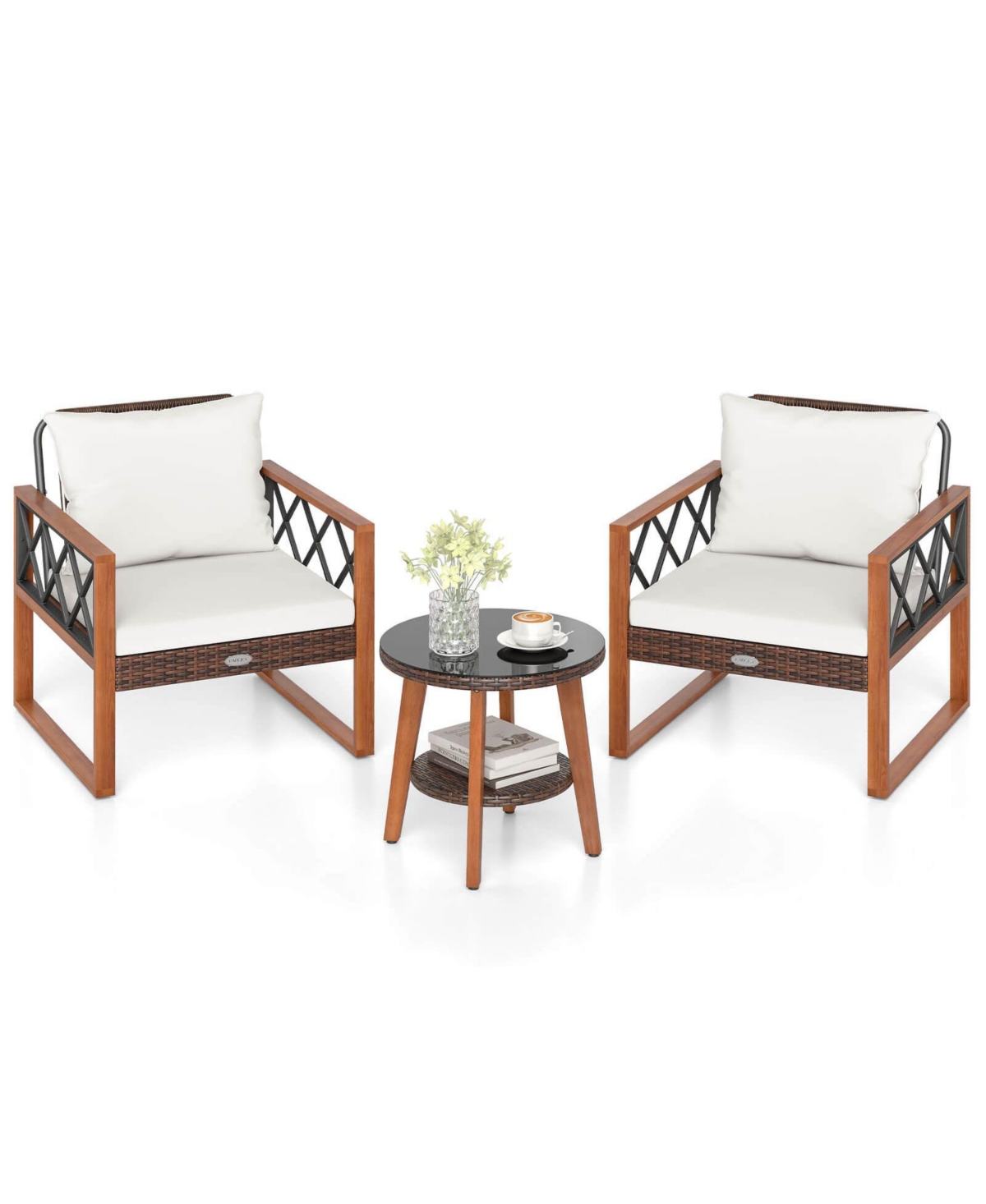 Click here for Costway 3 Pieces Patio Pe Wicker Furniture Set wit... prices