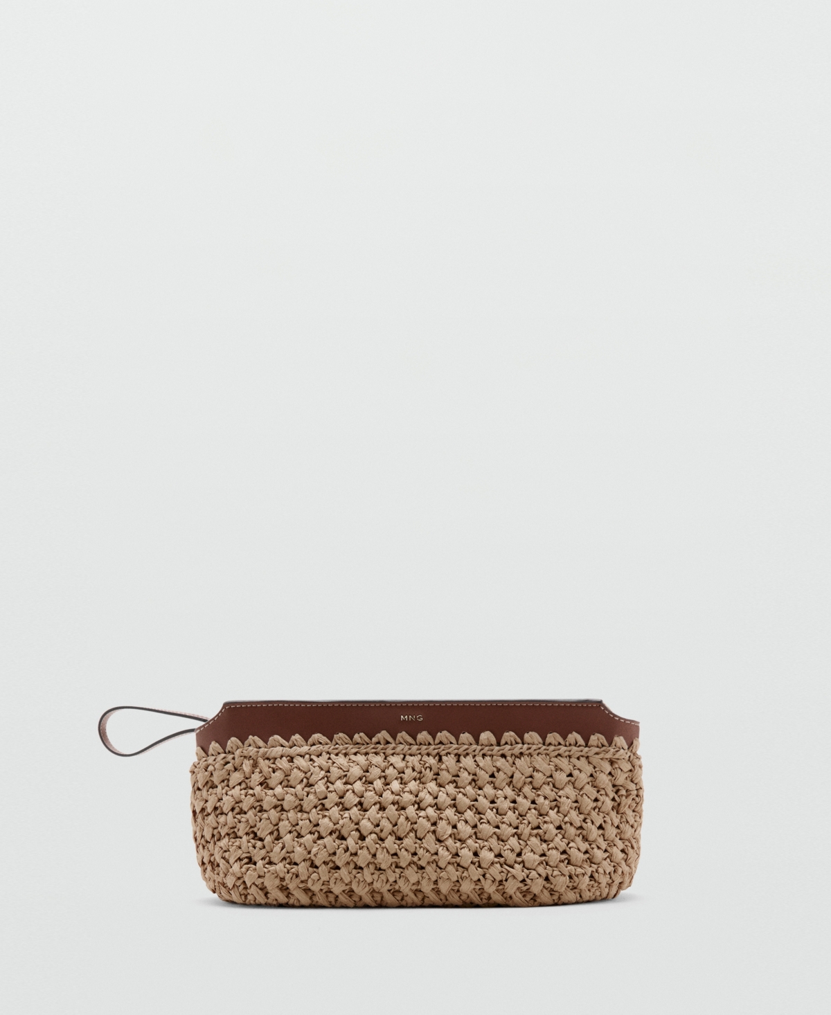 Click here for Mango Womens Natural-Fiber Pouch - Beige prices