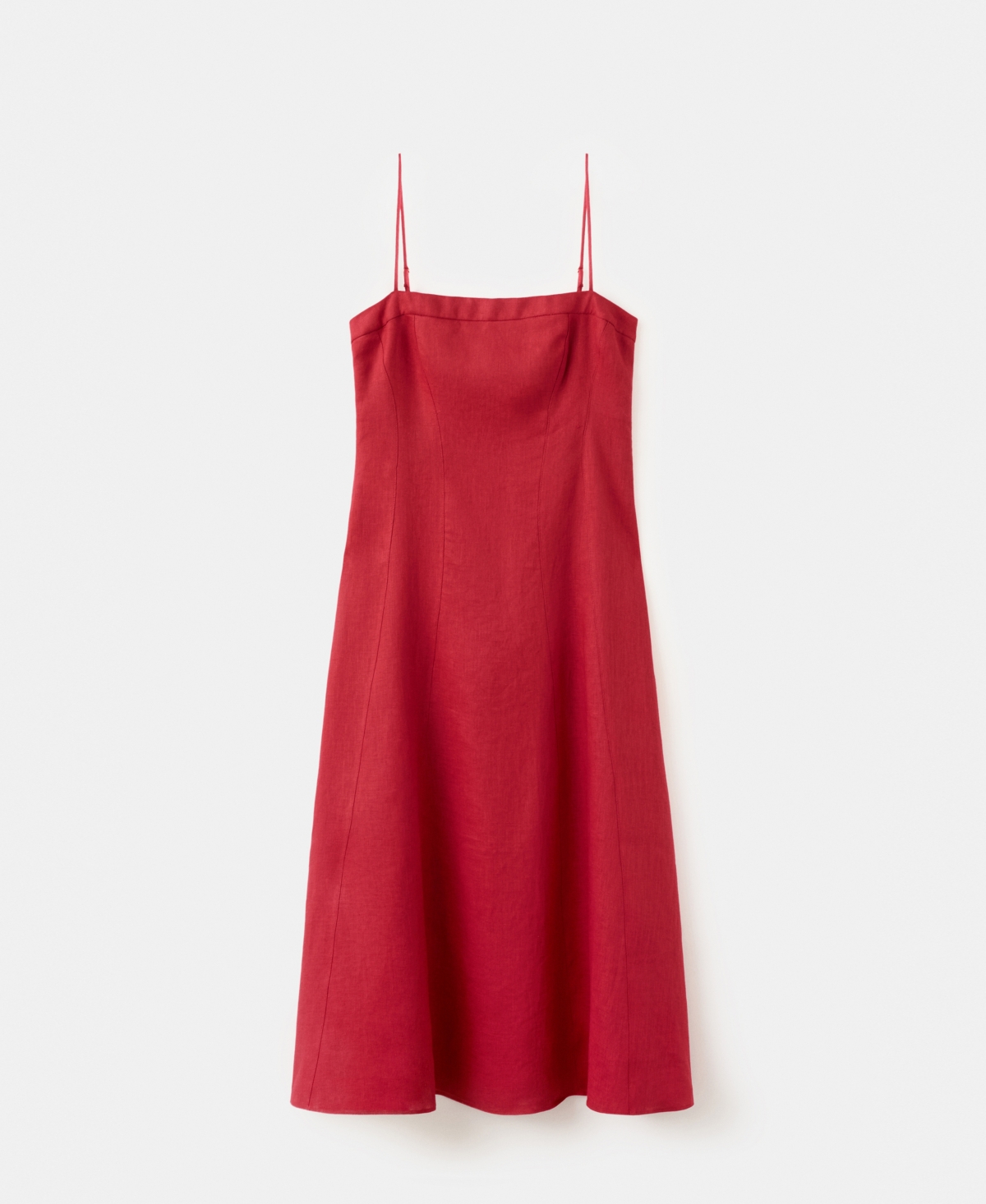 Click here for Mango Womens A-Line Linen Dress - Red prices