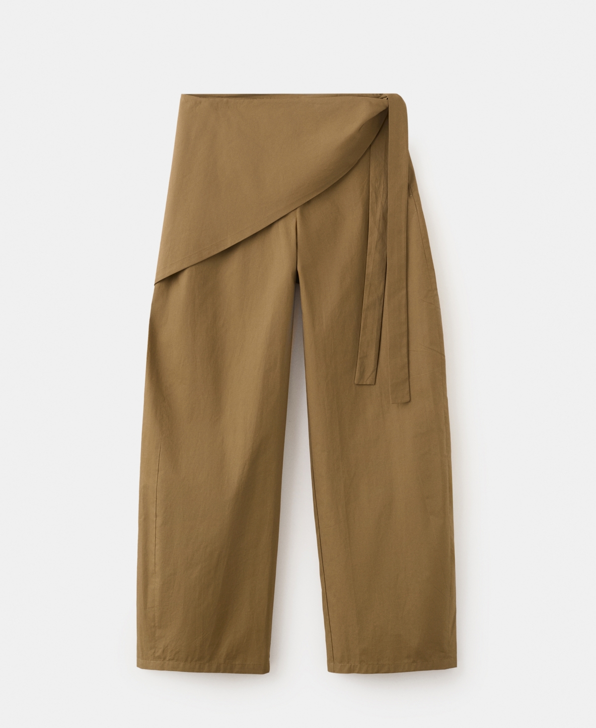Click here for Mango Womens Straight Leg Scarf Pants - Khaki prices