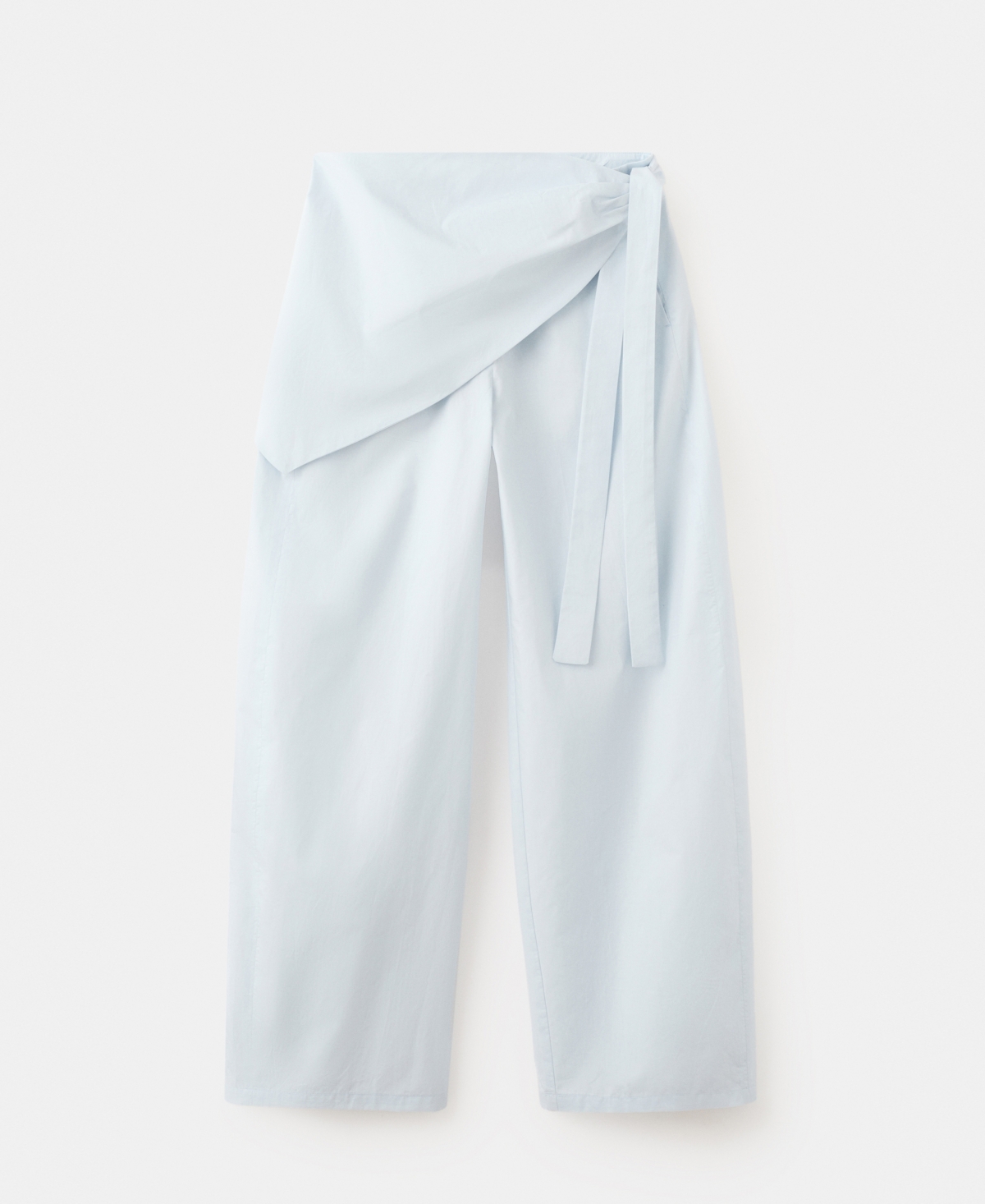 Click here for Mango Womens Straight Leg Scarf Pants - Sky Blue prices