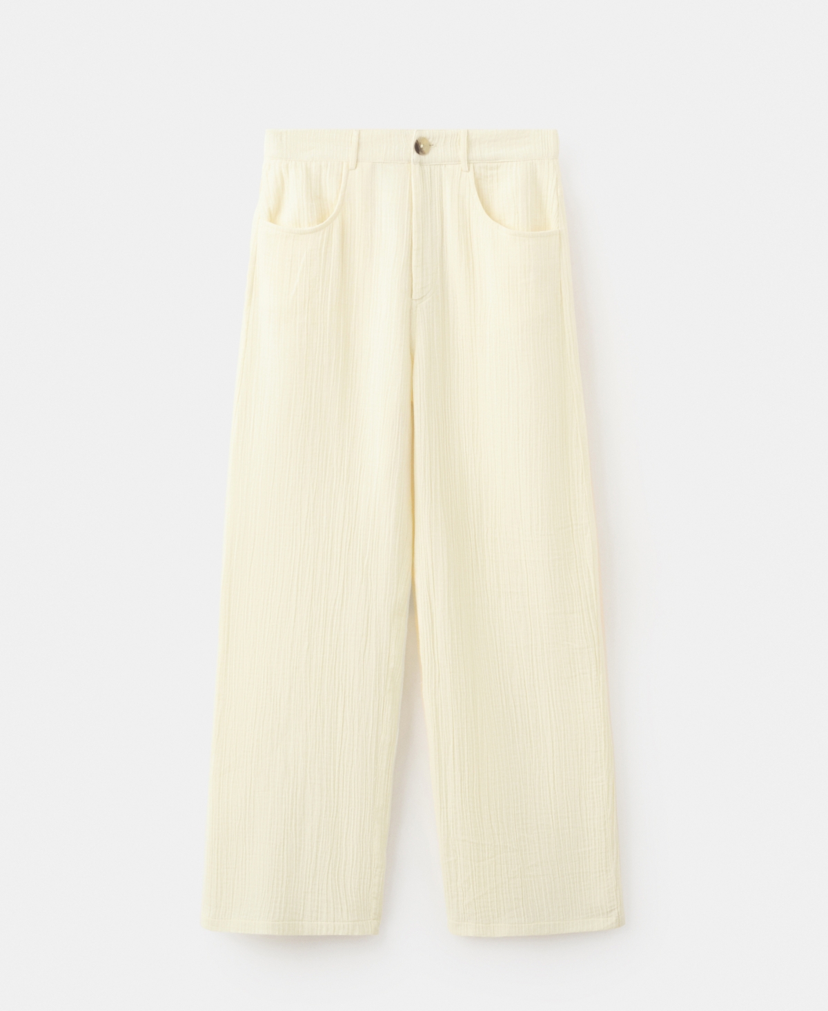 Click here for Mango Womens Balloon Crinkle Pants - Pastel Yellow prices