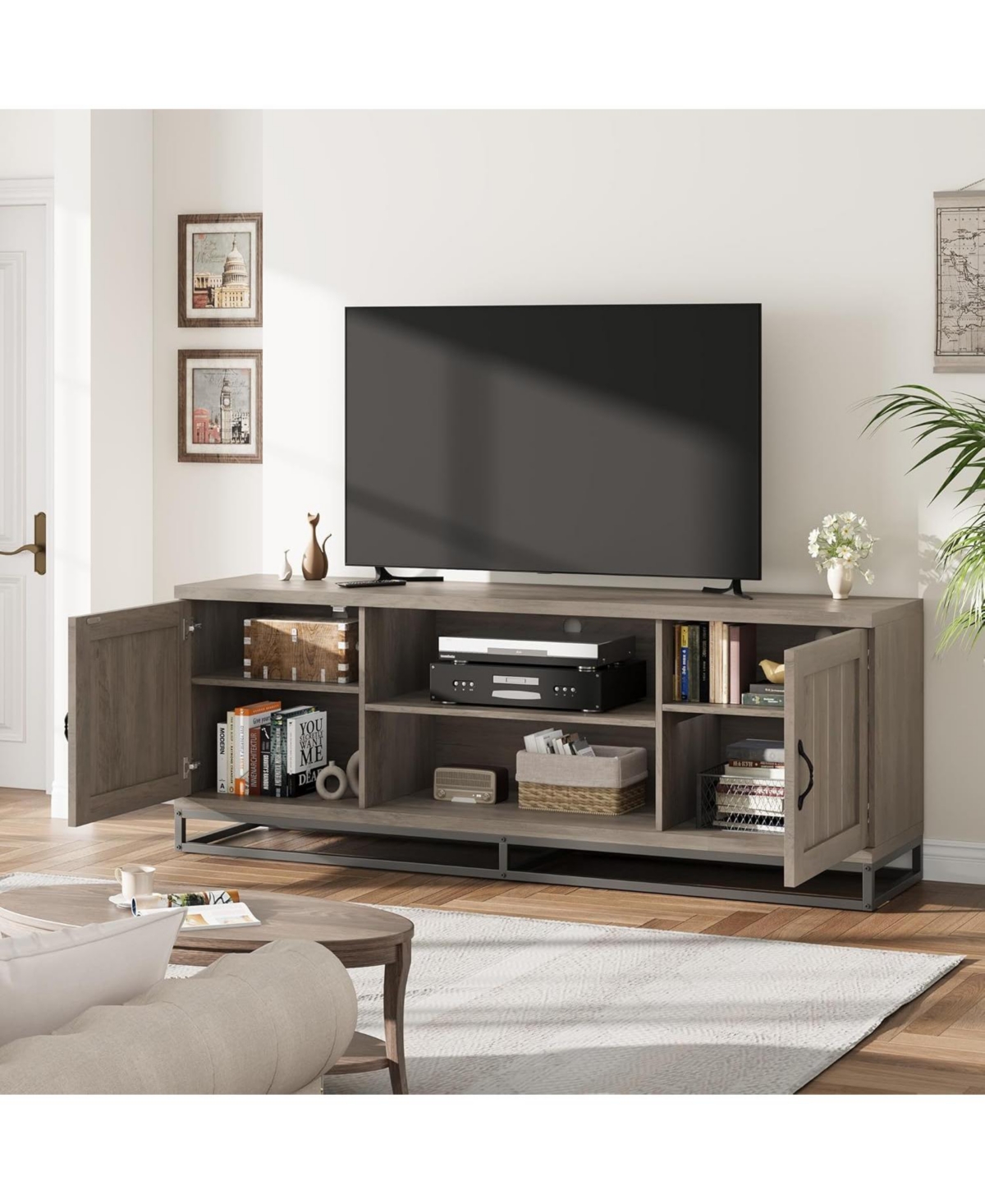 Click here for gaomon Farmhouse Tv Stan  Entertainment Center wit... prices