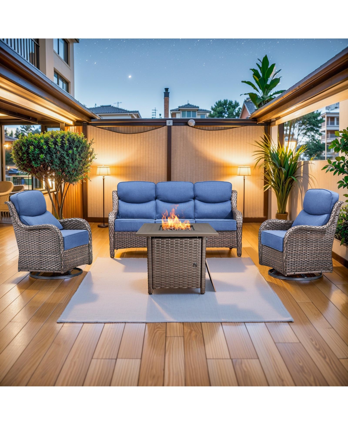 Click here for Pocassy 4 Piece Outdoor Patio Furniture Sets with... prices